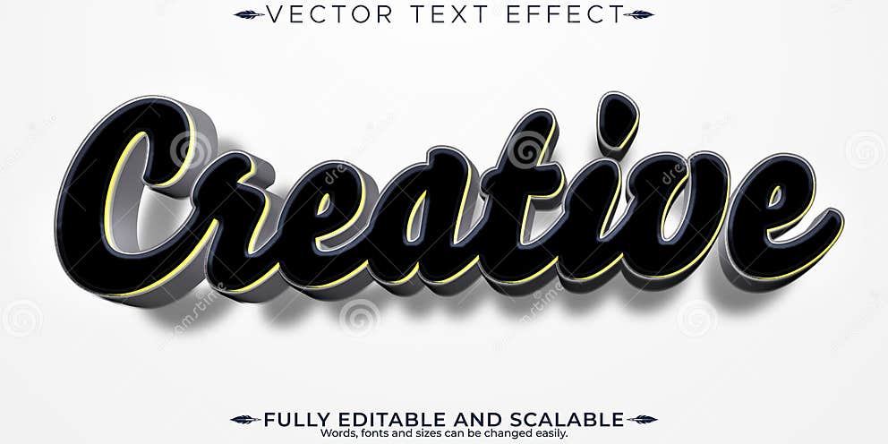 Creative Brush Text Effect, Editable Modern Lettering Typography Font ...