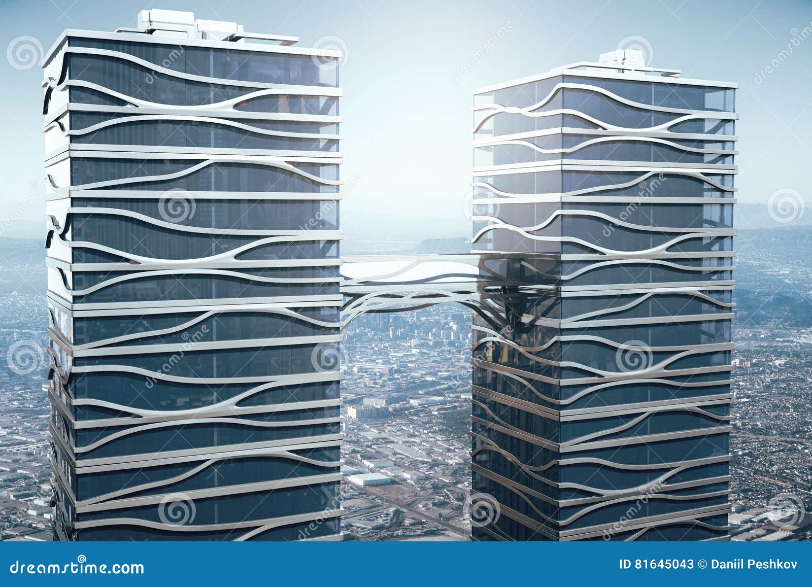 Creative Building in City Side Stock Illustration - Illustration of ...