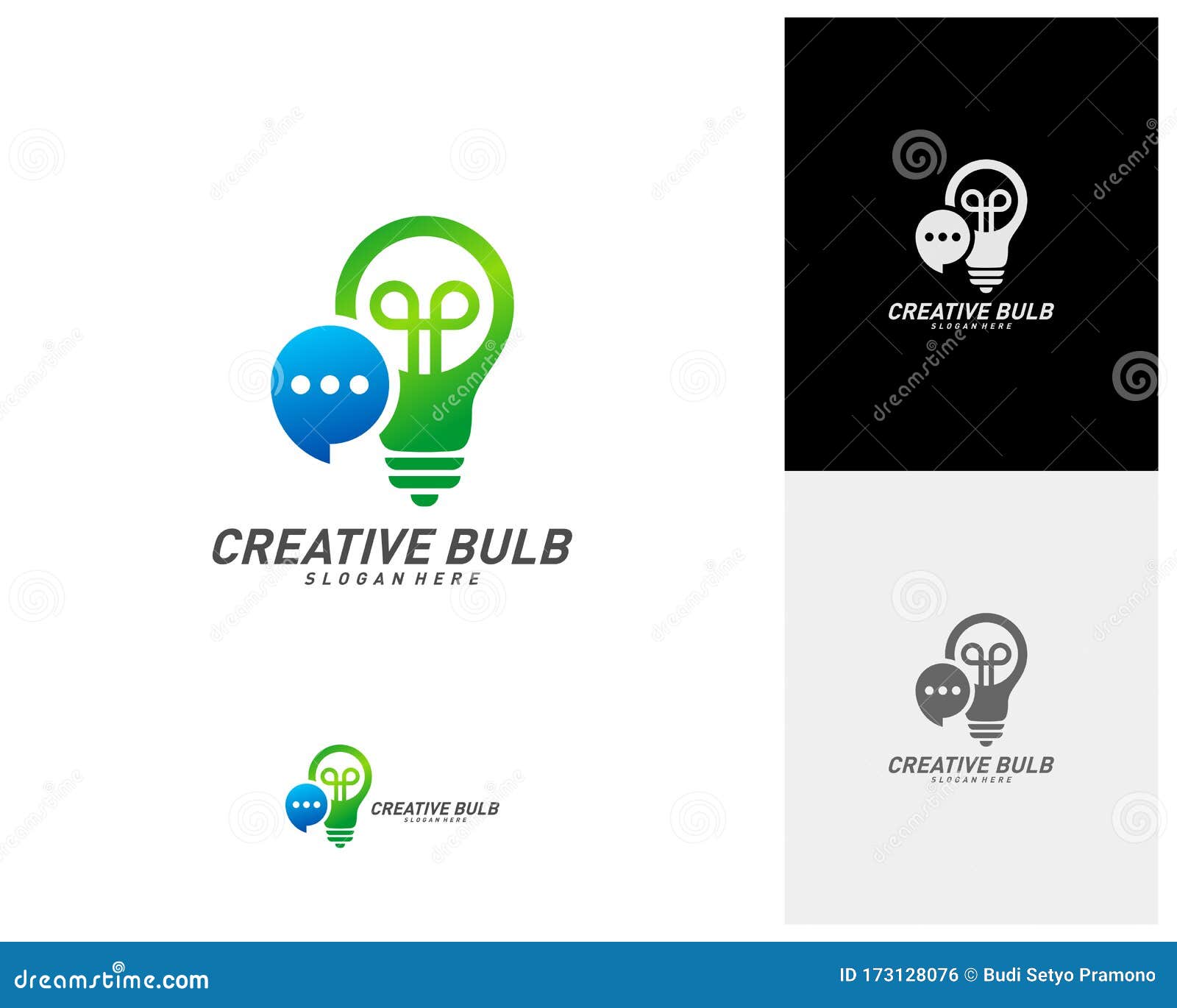 Creative Bulb Chat Logo Design Vector. Consult Bulb Logo Template Stock ...