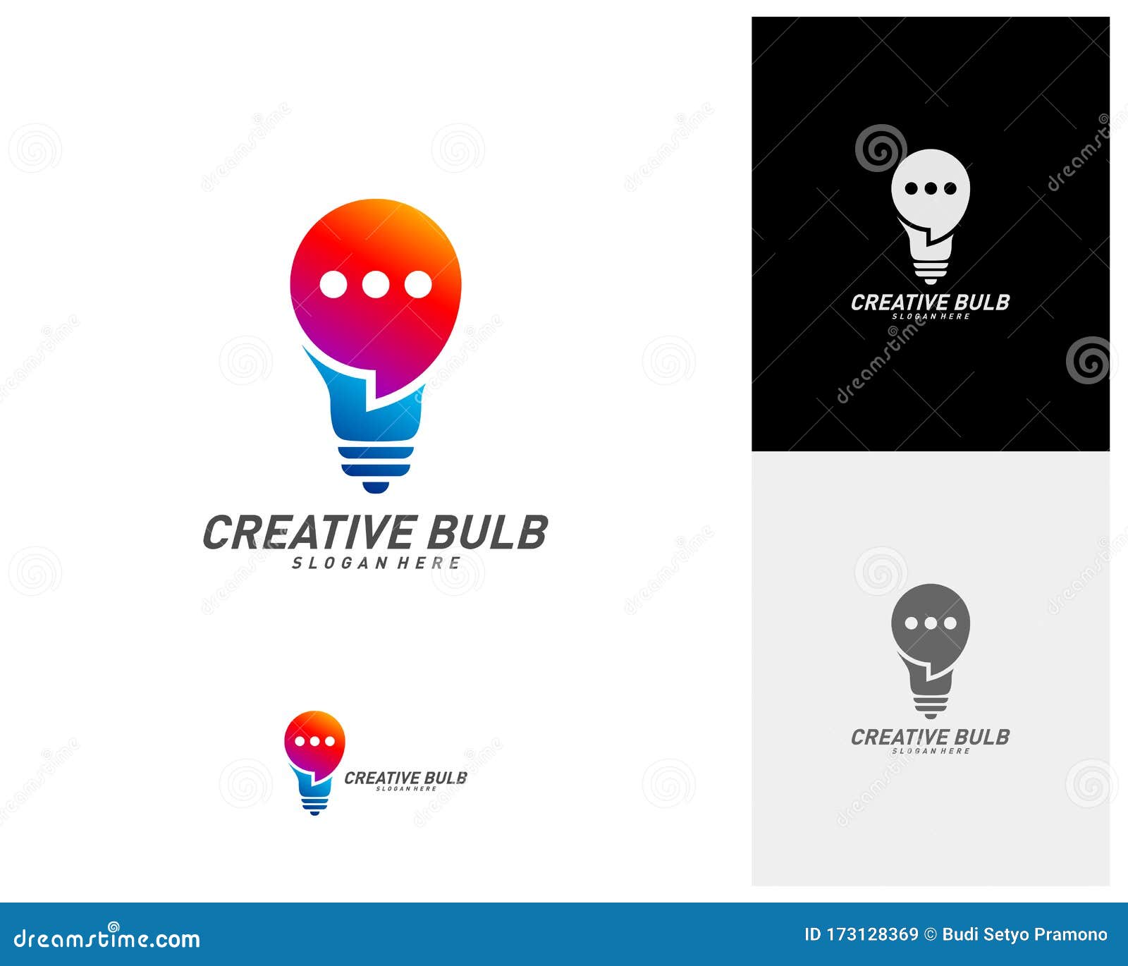 Creative Bulb Chat Logo Design Vector. Consult Bulb Logo Template Stock ...