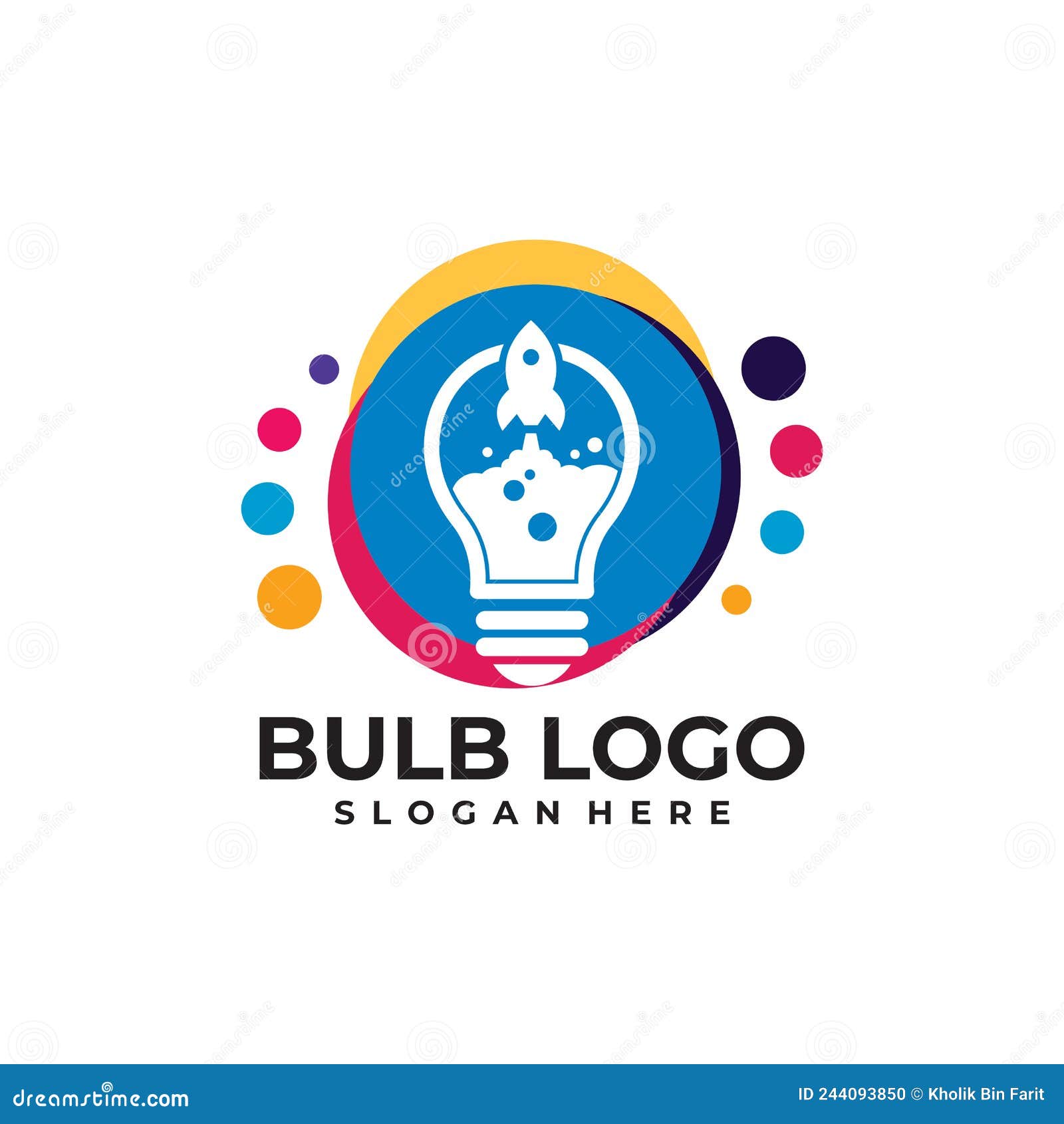 Creative Bulb Logo Vector Design Template Stock Vector - Illustration ...