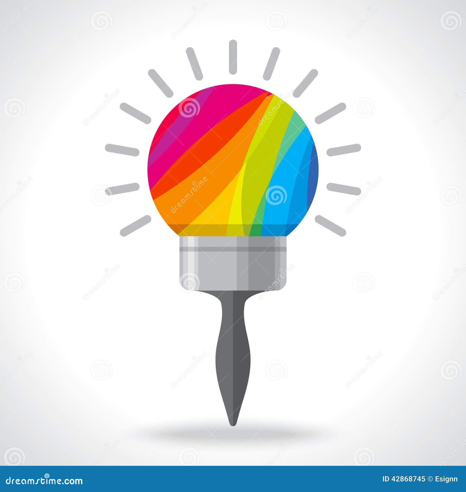 Creative Bulb Paint Brush Idea Stock Vector - Illustration of artistic ...