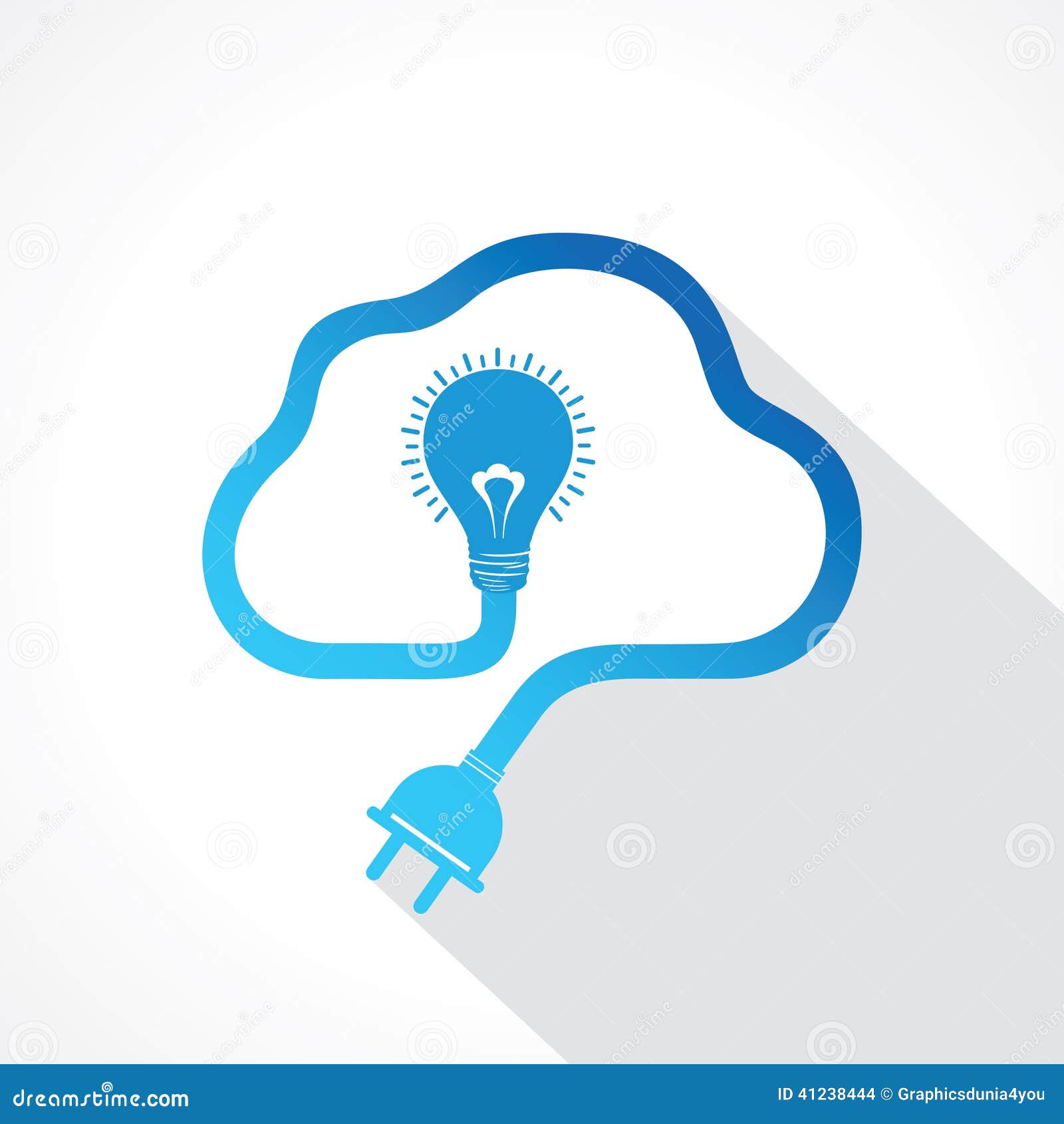 Creative Bulb Plug Design Cloud Shape Concept Stock Vector ...