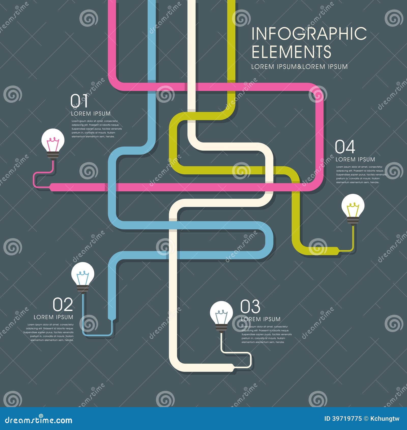 Creative Bulb Route Infographics Design Stock Vector - Illustration of ...