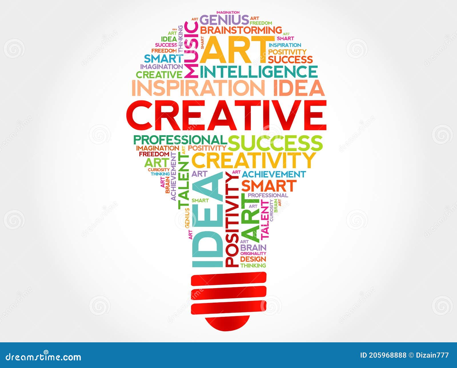 Creative bulb word cloud stock illustration. Illustration of definition ...
