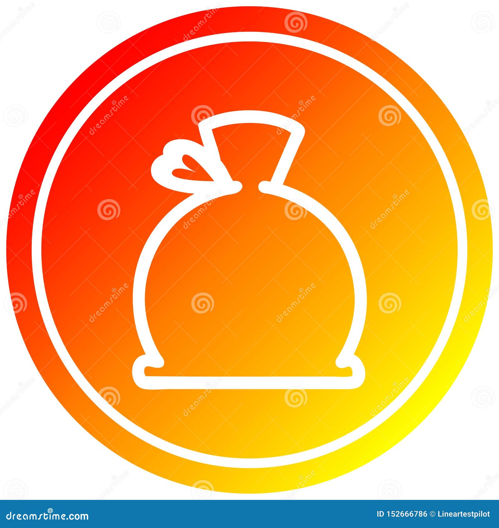 Bulging Sack Circular Icon Symbol Vector Illustration | CartoonDealer ...