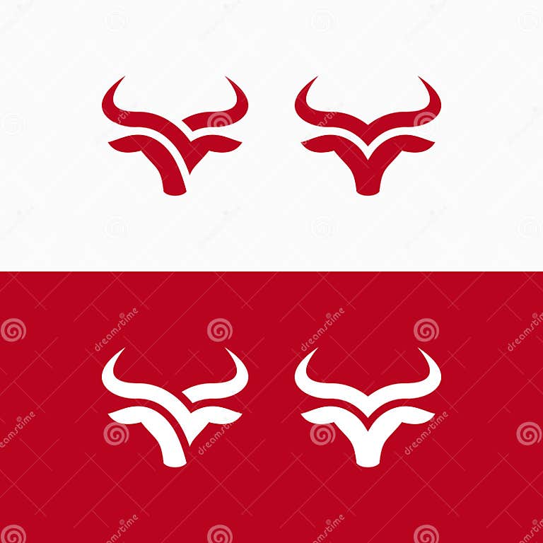 Creative and Unique Bull Head Abstract Simple Vector Logo Design Stock ...