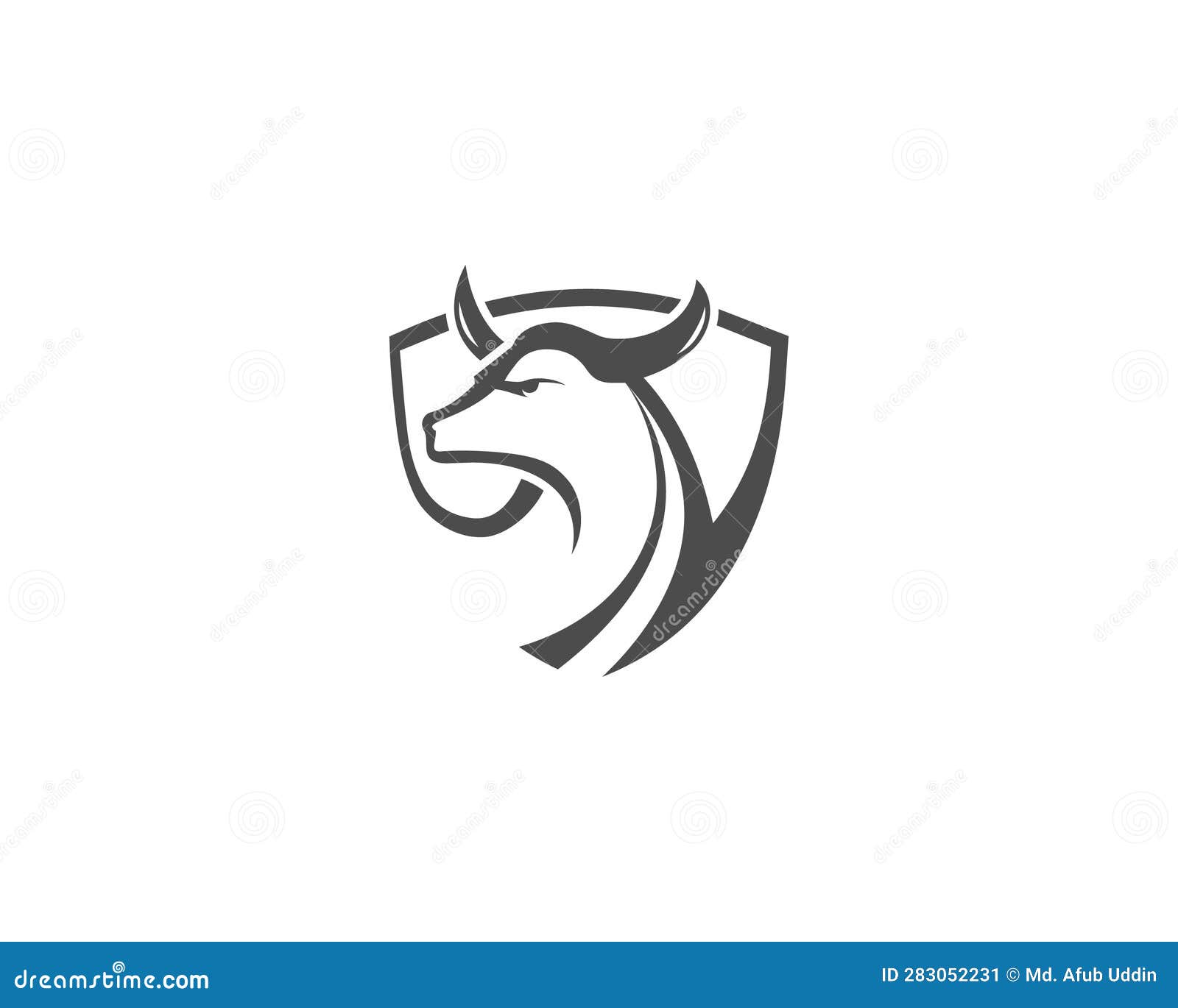 Creative Bull or OX Face with Shield Logo Design Stock Vector ...
