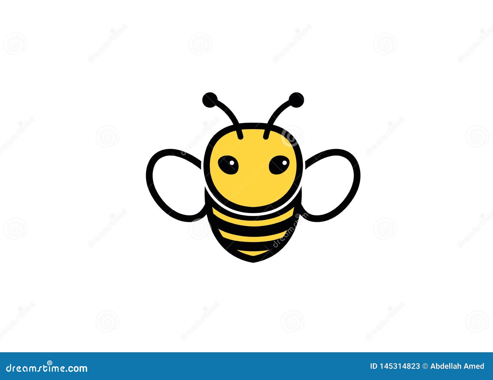 Creative Bumble Bee Logo stock vector. Illustration of icon - 145314823