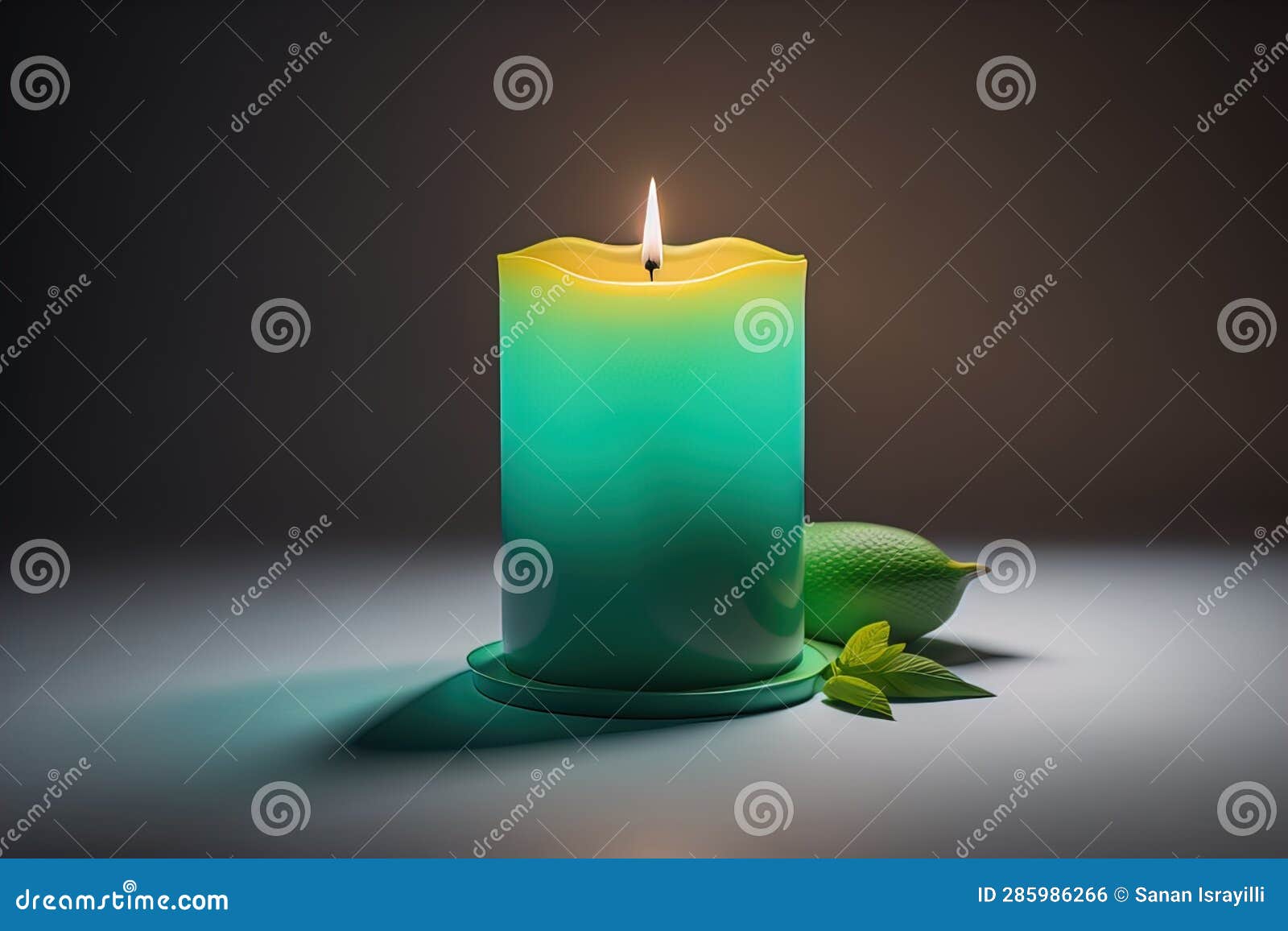 Creative Burning Candle on a Wooden Background. Ai Generative Stock ...