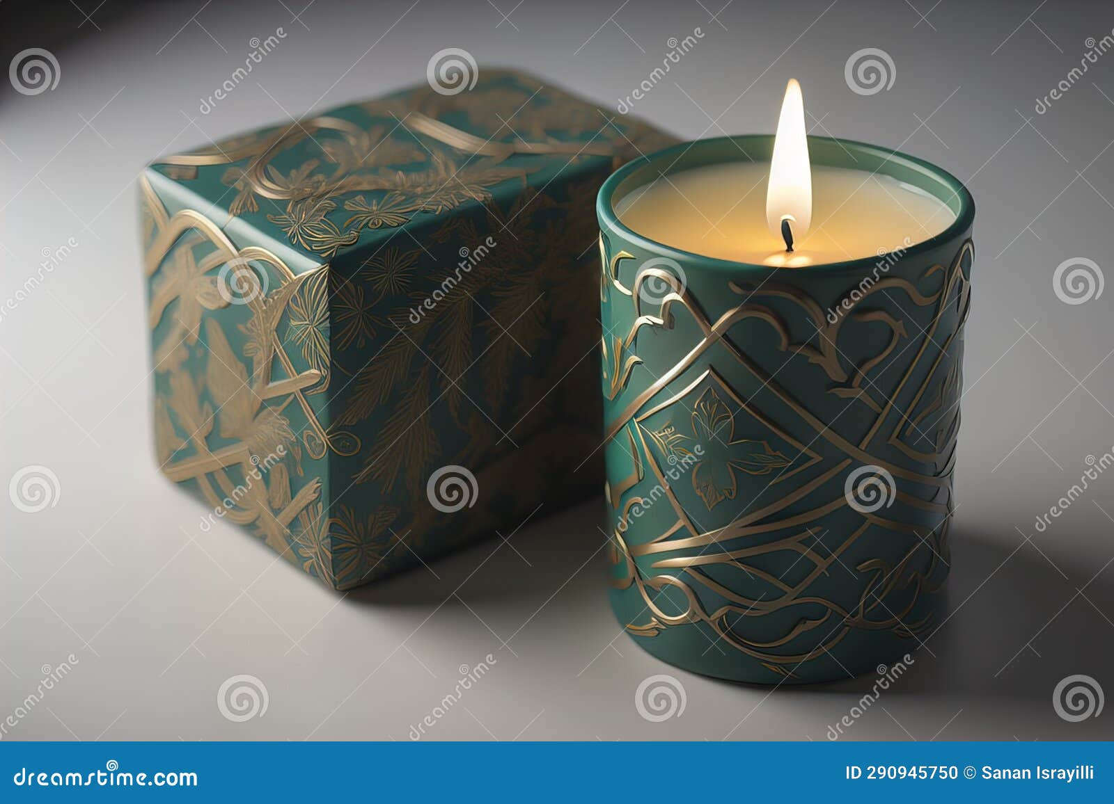 Creative Burning Candle on a Wooden Background. Ai Generative Stock ...