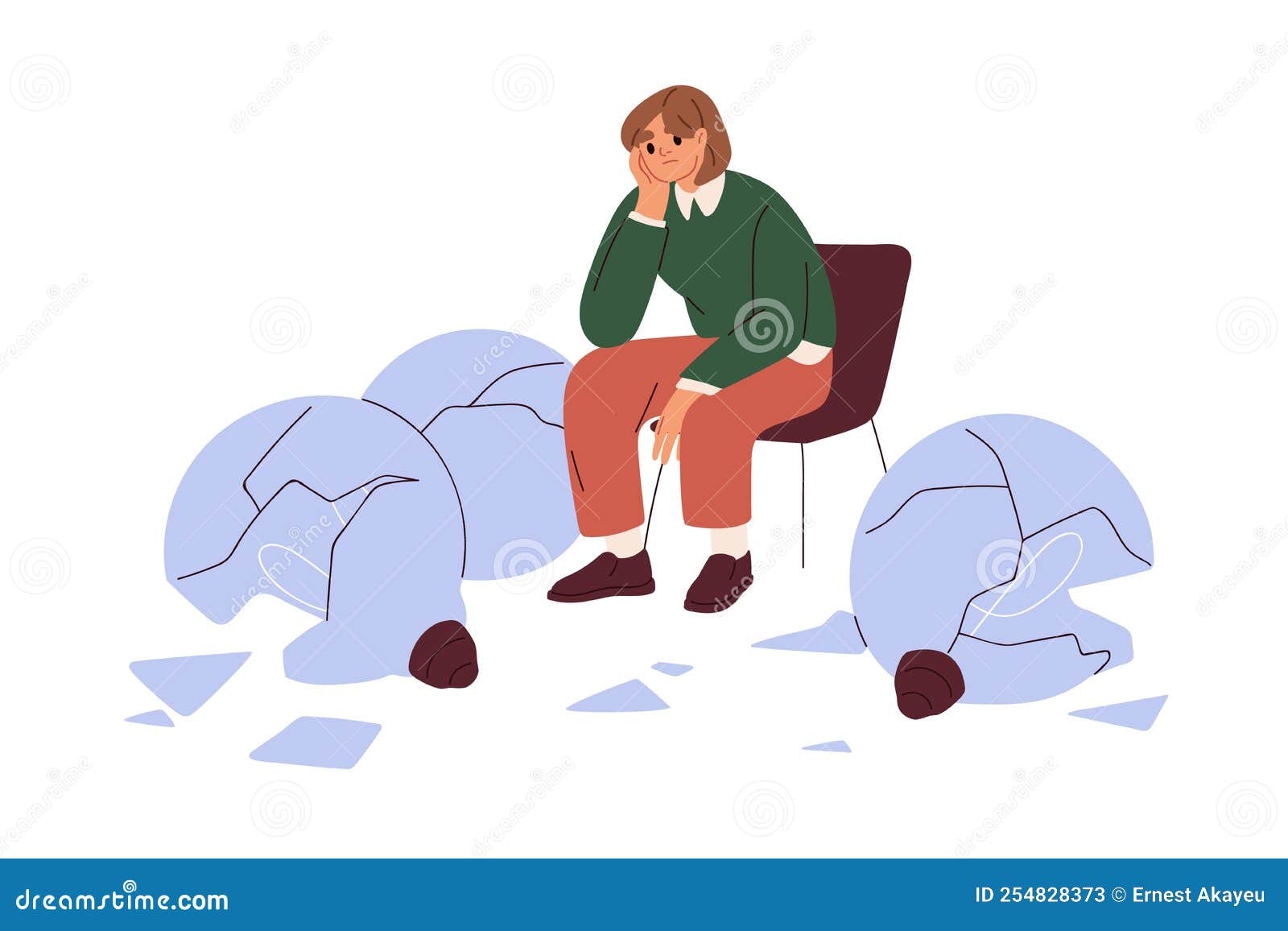 Creative Burnout, Creativity Crisis Concept. Sad Person with Lack of ...