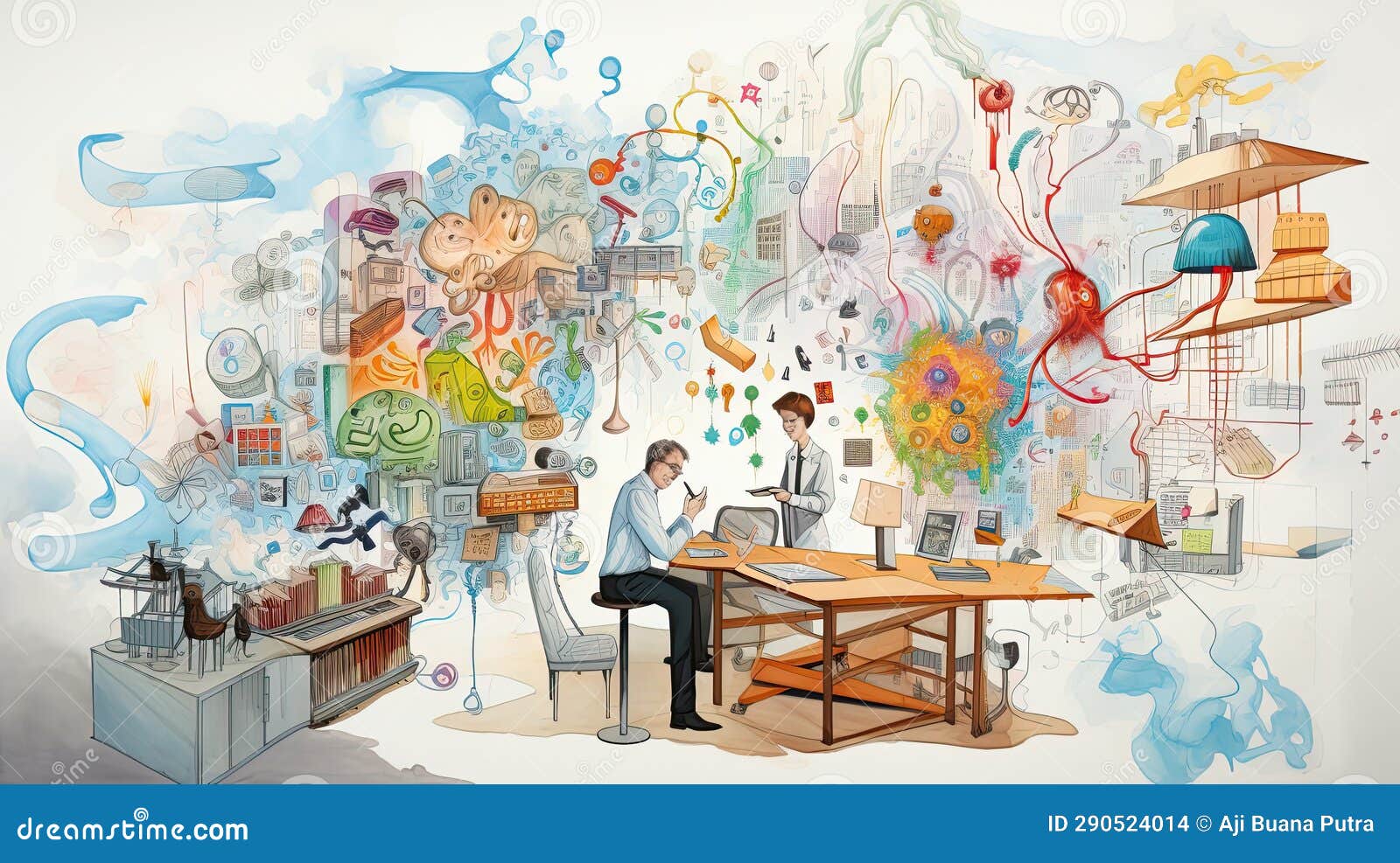 Creative Business Brainstorming Illustration and Ideating for ...