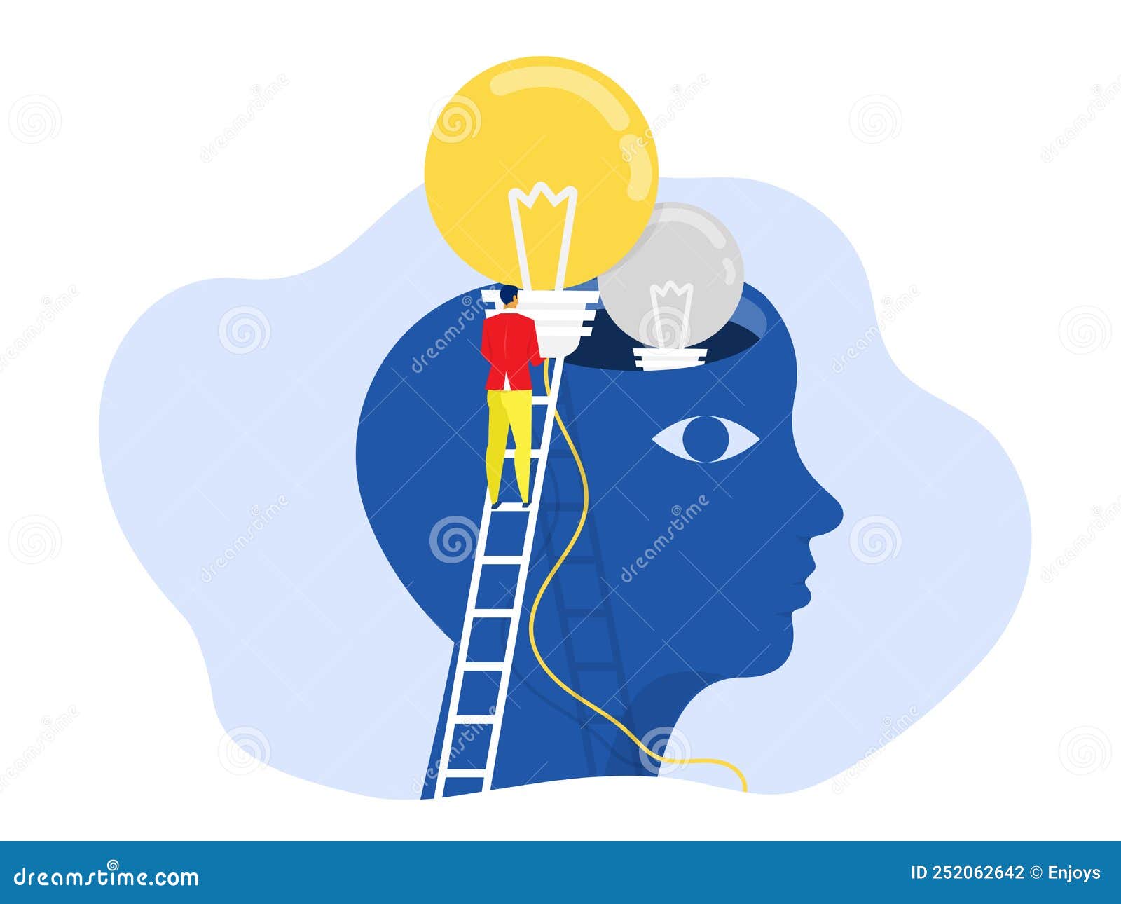 Creative Business, Businessman Holding Idea Light Bulb Put Human Head ...