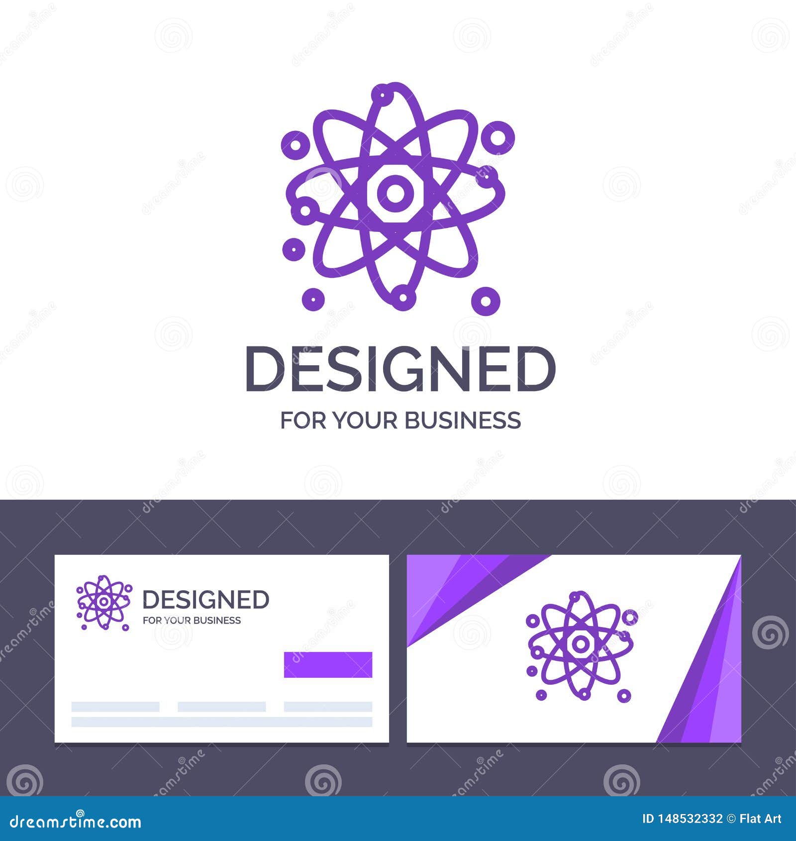 Creative Business Card and Logo Template Atom, Particle, Molecule ...