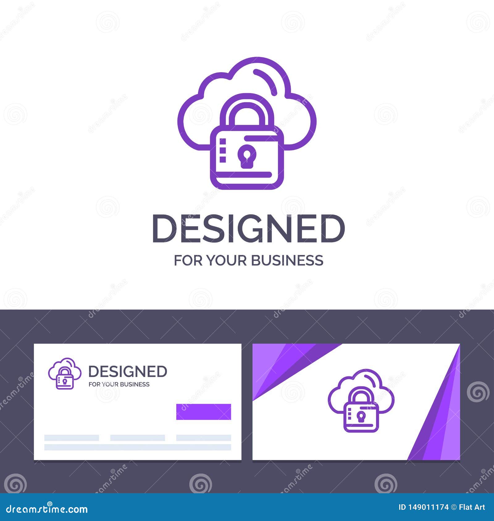 Creative Business Card and Logo Template Cloud, Network, Lock, Locked ...