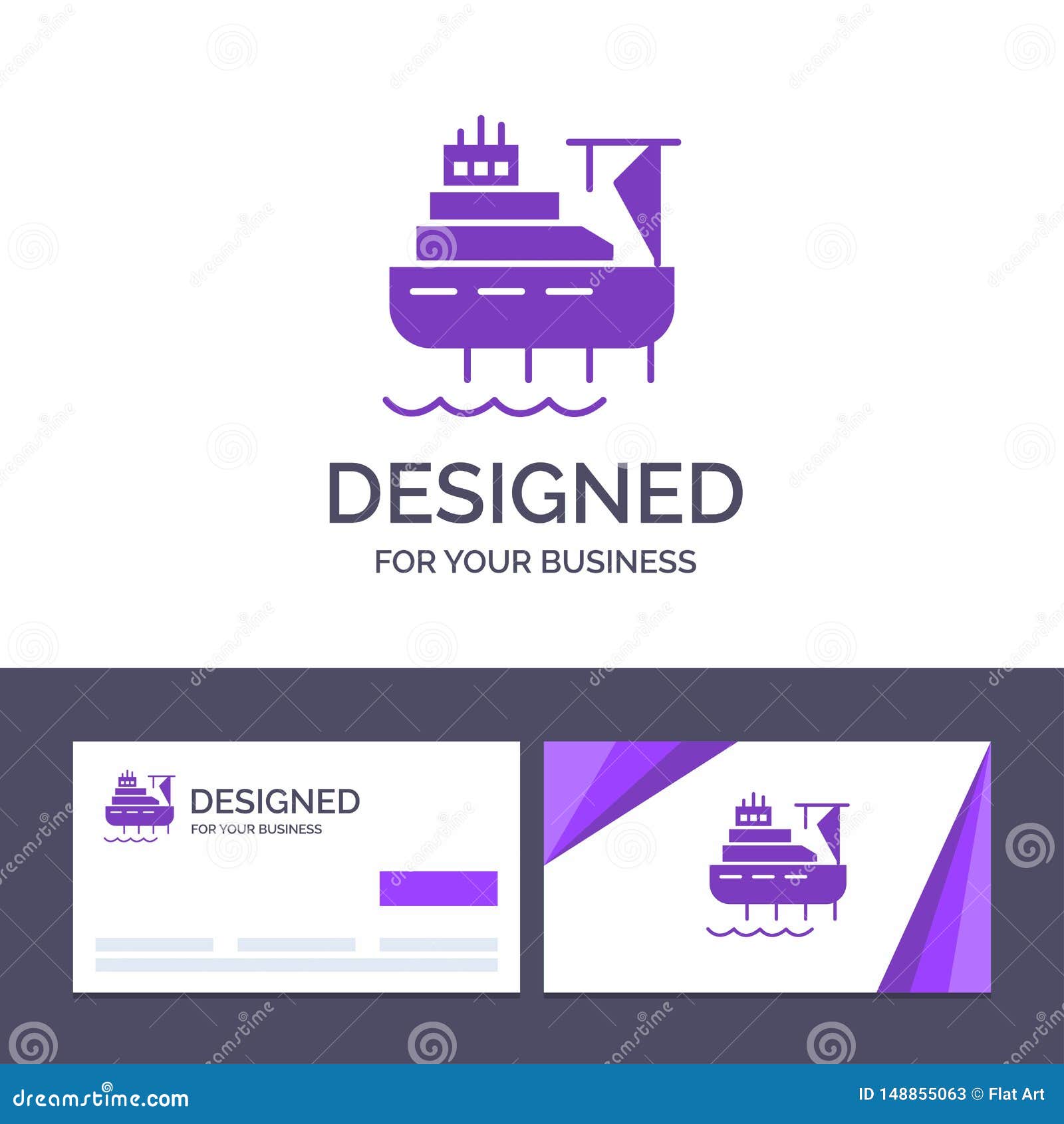 Creative Business Card and Logo Template Ship, Boat, Cargo ...
