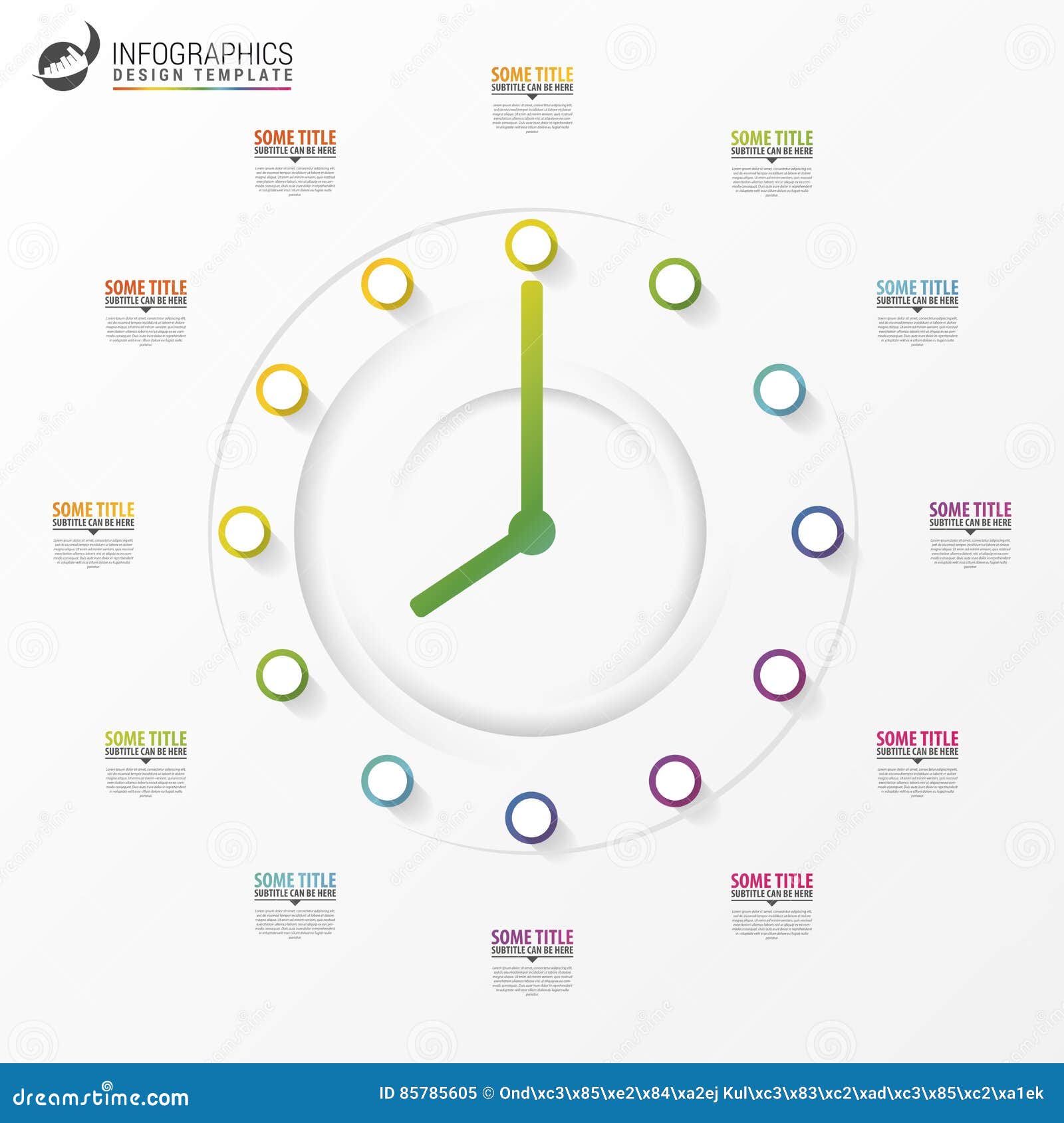 Creative Business Clock. Infographic Design Template Stock Vector ...