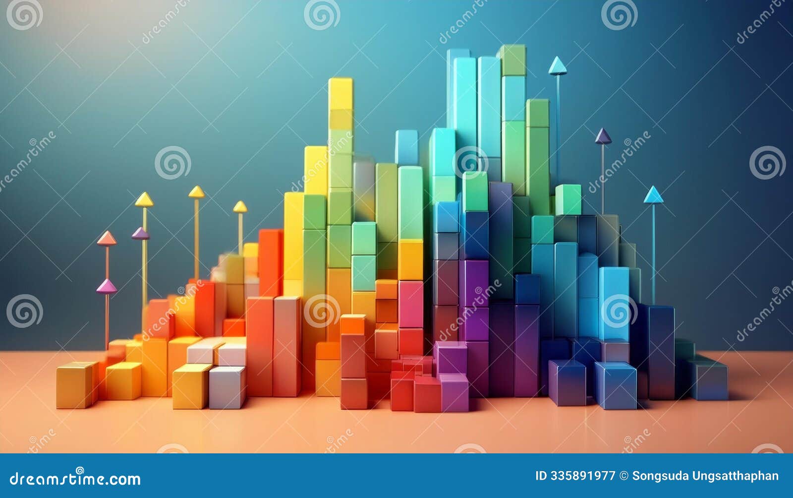 Creative Business Concept Displayed As Colorful Blocks Forming a 3D ...