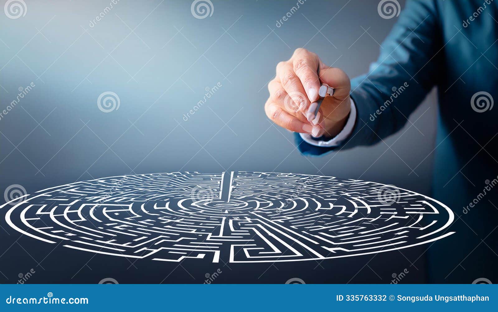 Creative Business Concept Presented As a Maze with Different Paths ...