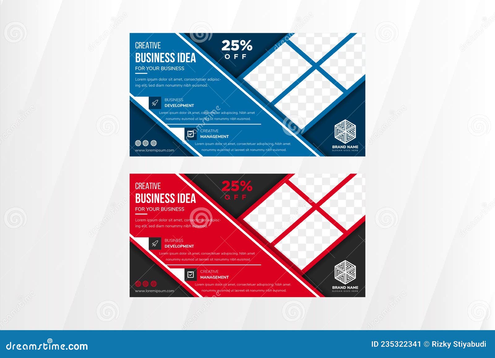 Creative Business Idea Banner Template Design. Diagonal Rectangle Space ...
