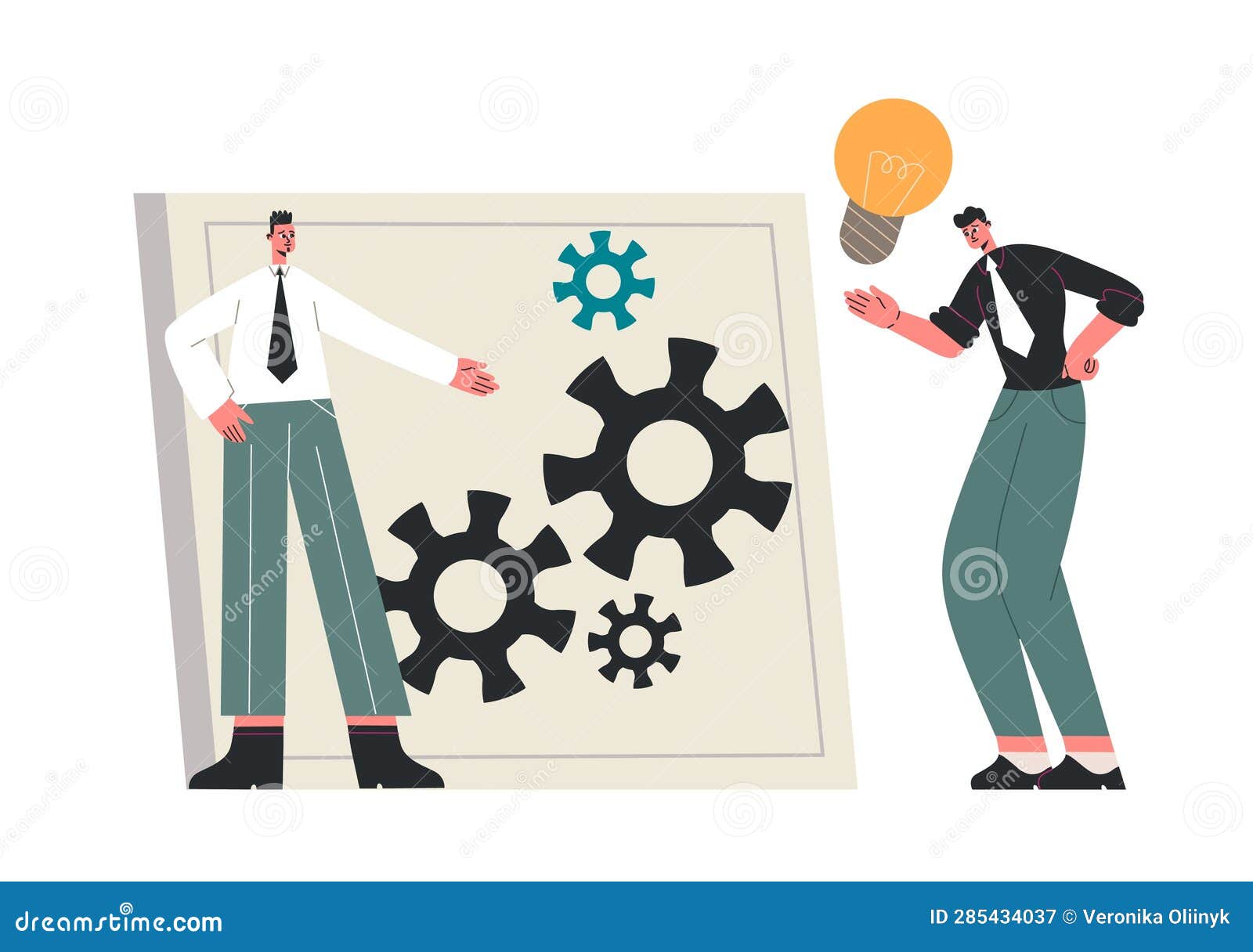 Creative Business Idea and Finding Solution Process Stock Illustration ...