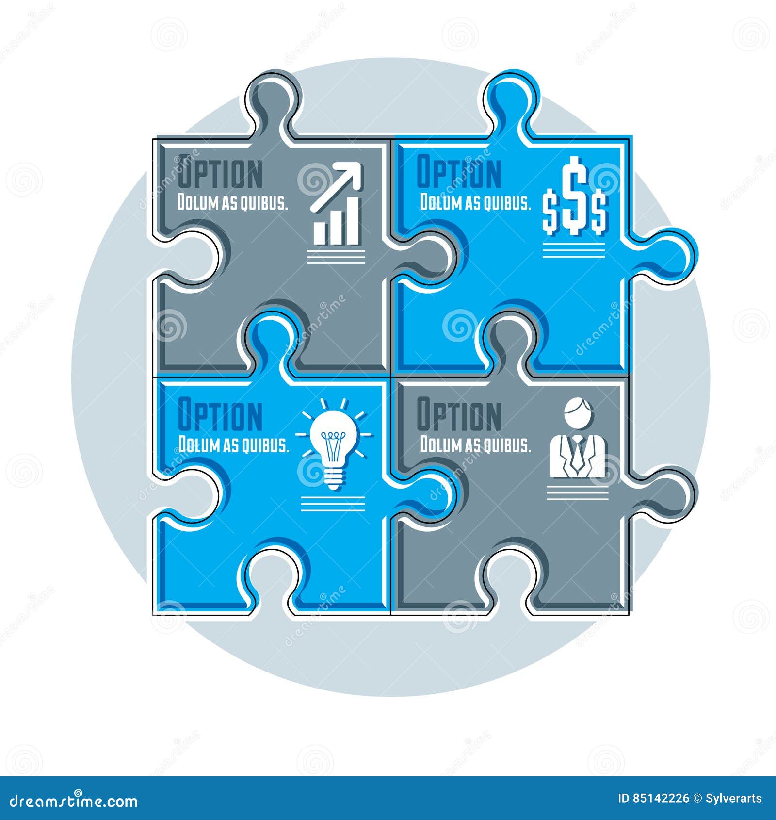 Creative Business Infographics Concept, Puzzle Elements Idea, La Stock ...