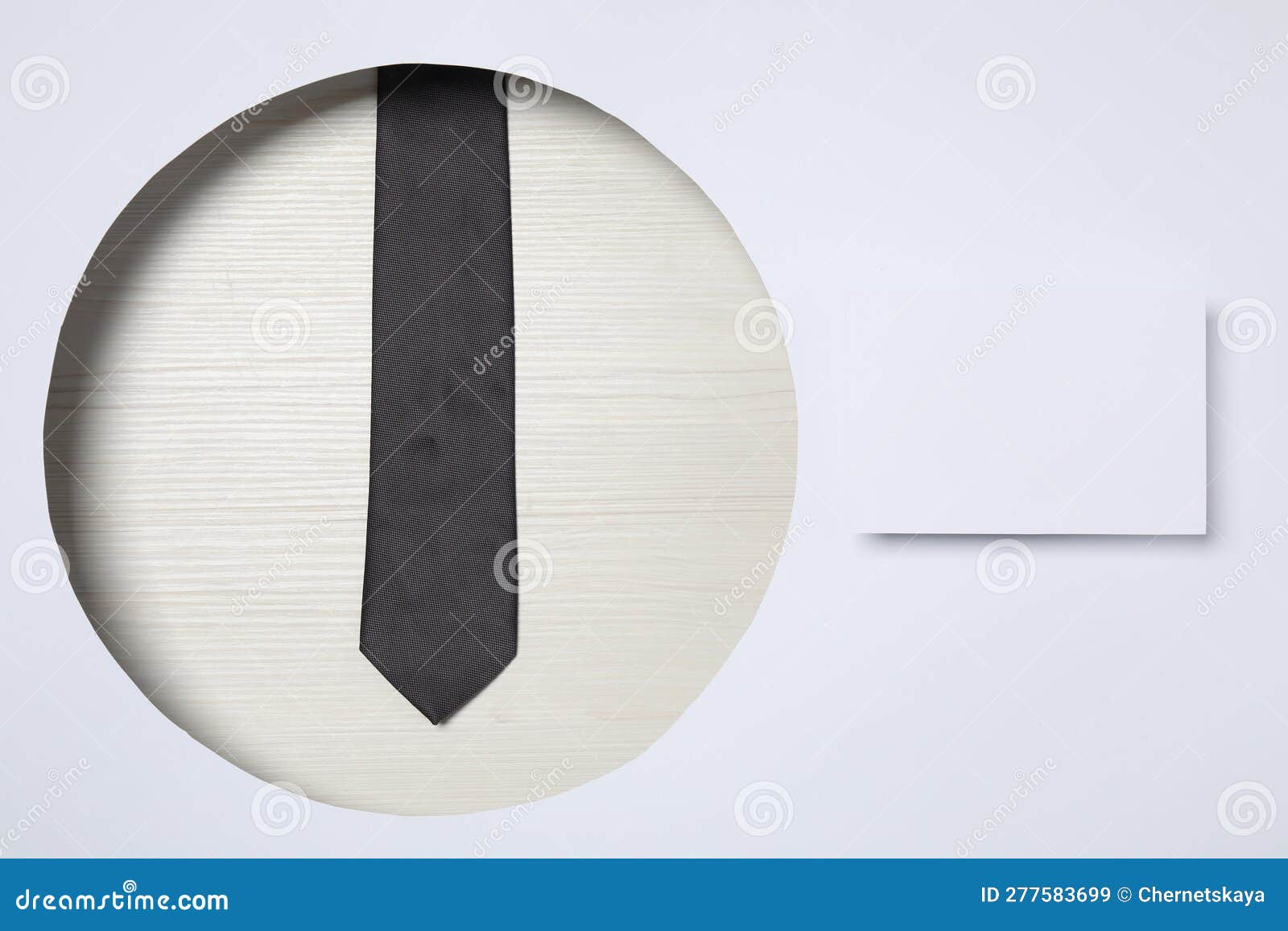 Creative Business Lunch Layout. Composition with Tie, and Blank Card on ...
