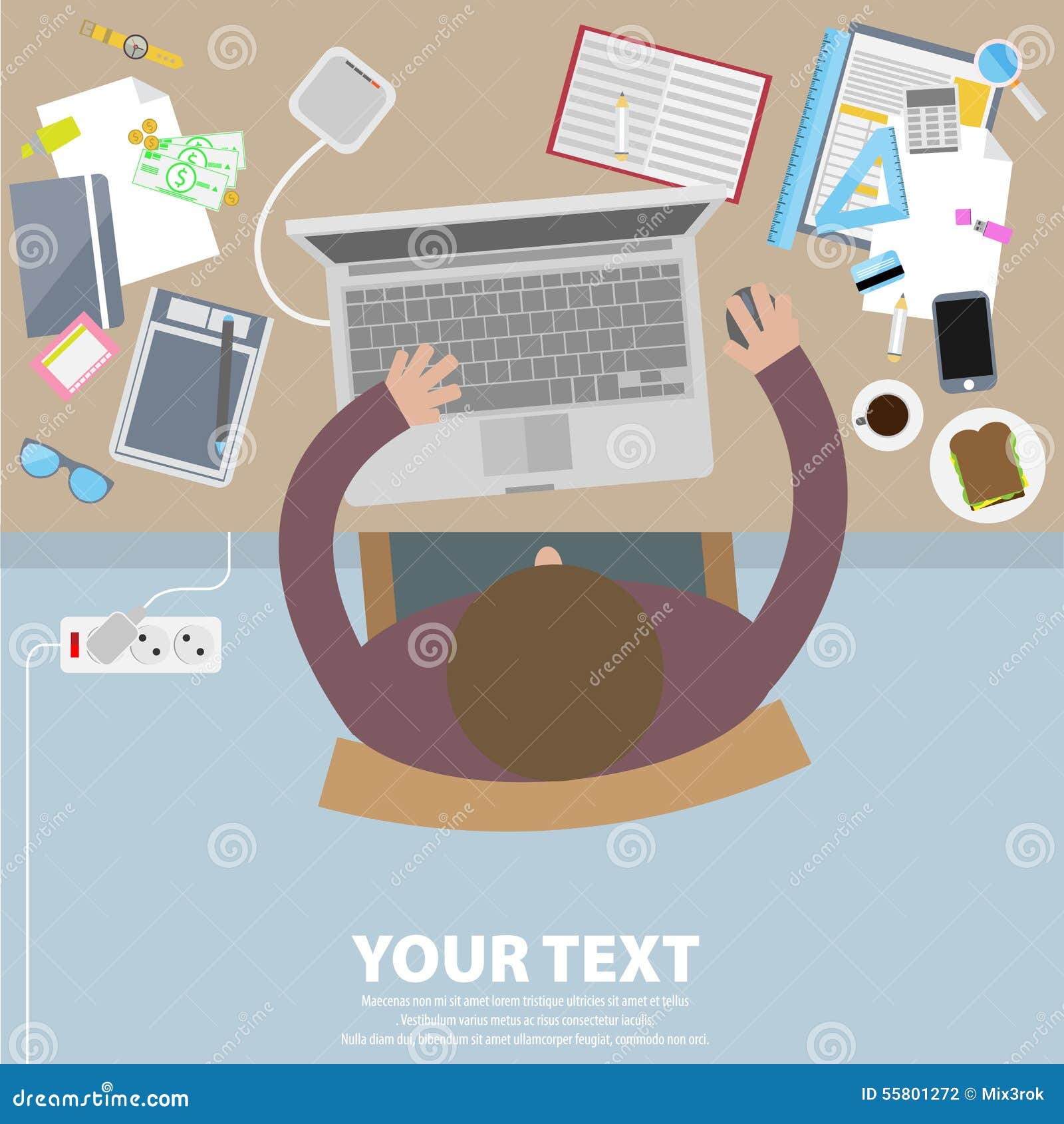 Creative Business and Office Conceptual Vector Design Stock Vector ...