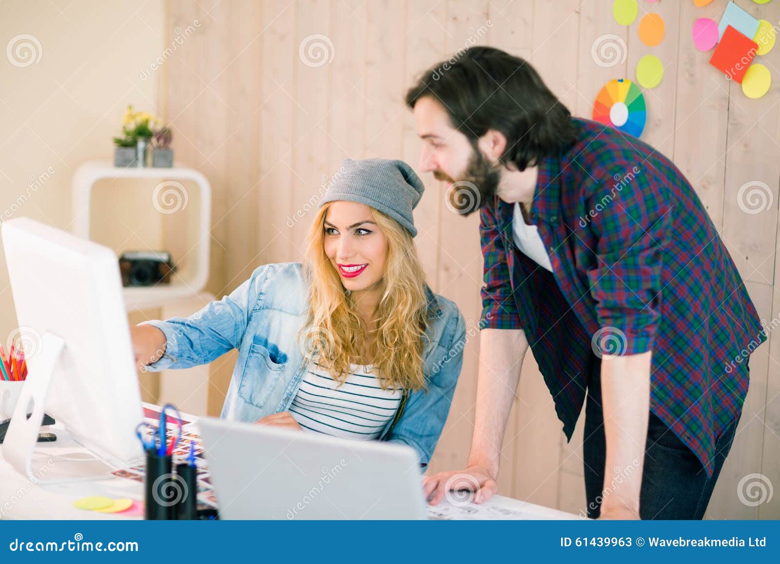 Creative Business Partners Working Together Stock Image - Image of ...