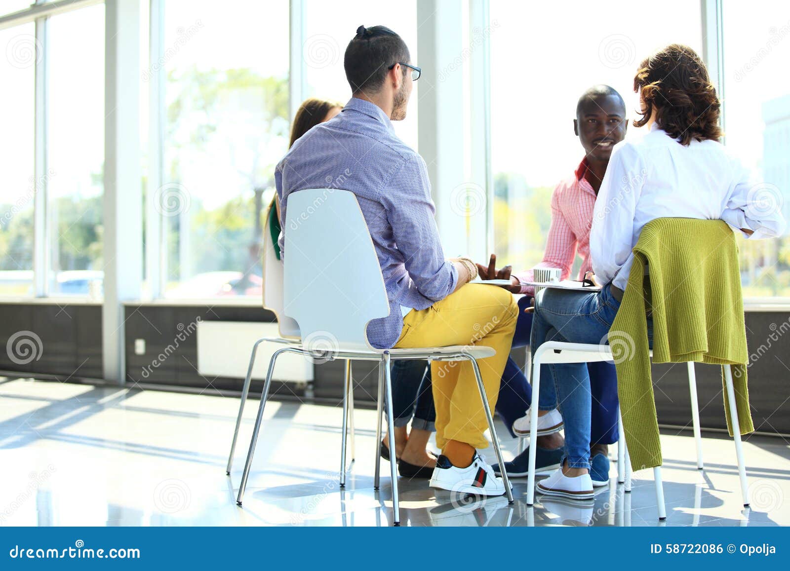 Creative Business People Meeting in Circle Stock Photo - Image of full ...