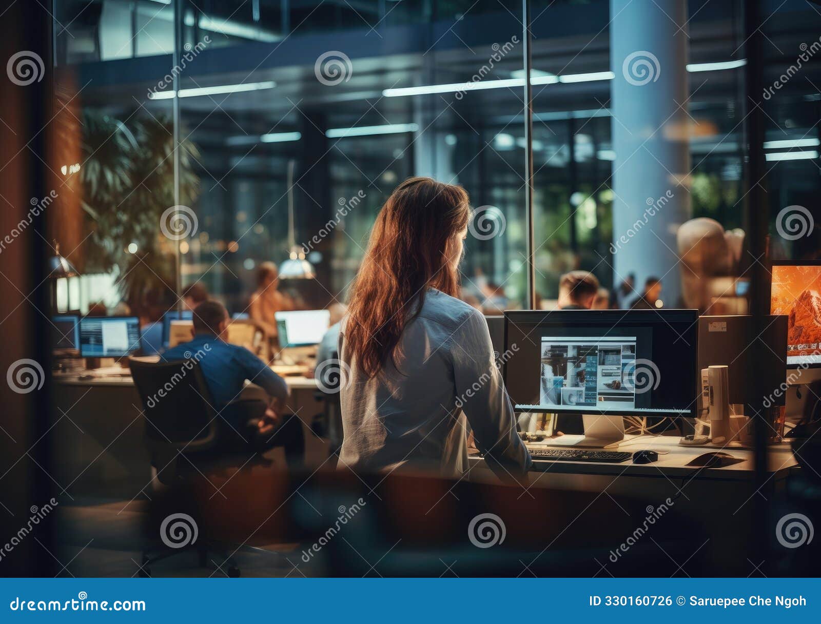 Creative Business People in Modern Office Turn Back Successful Team at ...