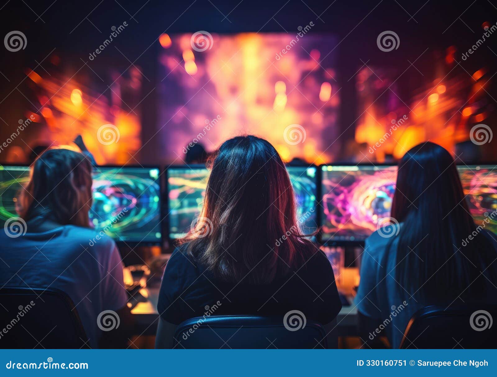 Creative Business People in Modern Office Turn Back Successful Team at ...