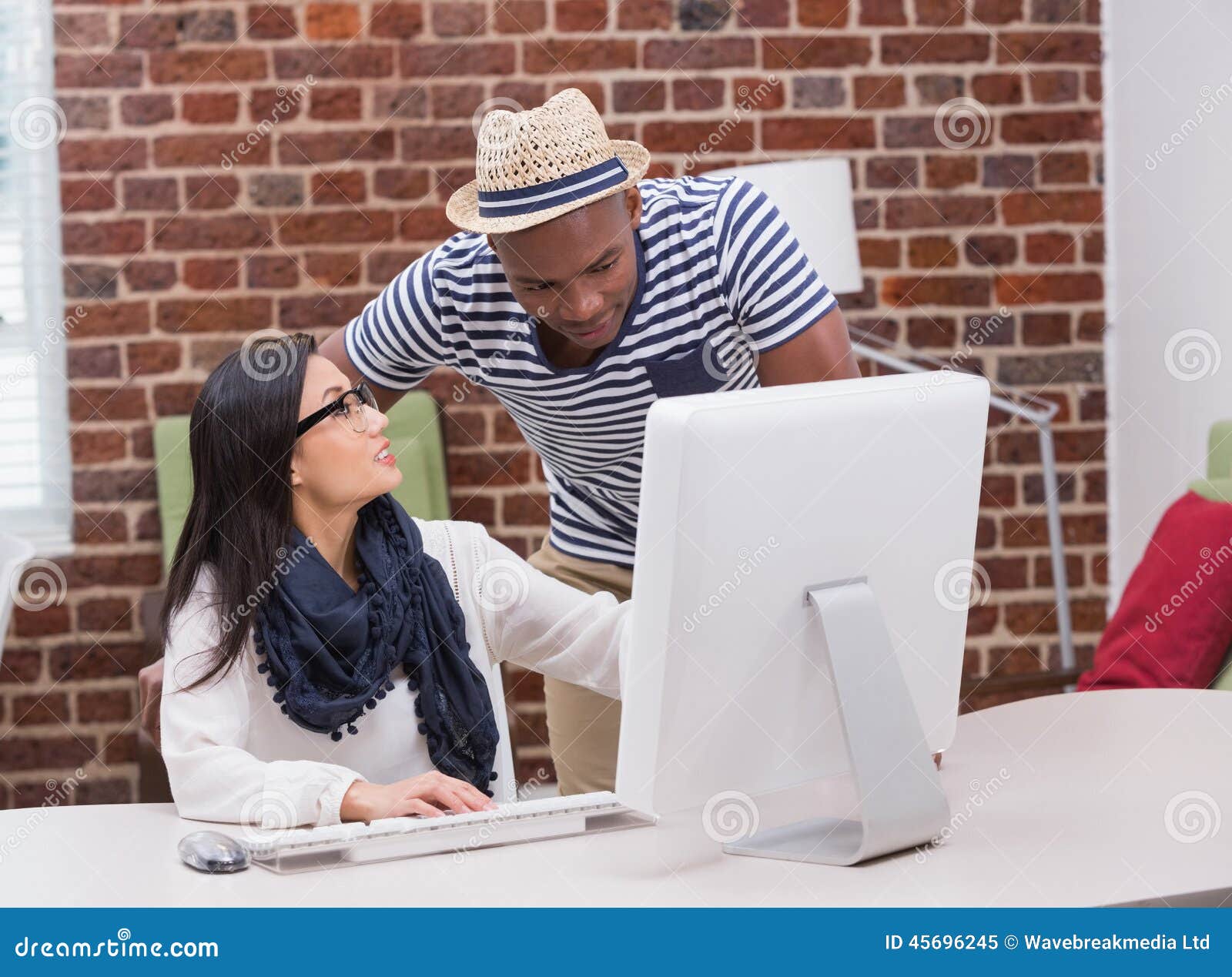 Creative Business People Using Computer Stock Image - Image of adult ...