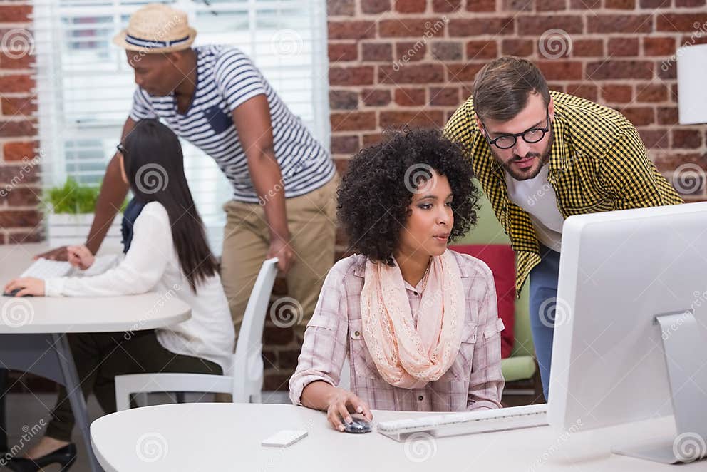 Creative Business People Using Computer Stock Photo - Image of ...