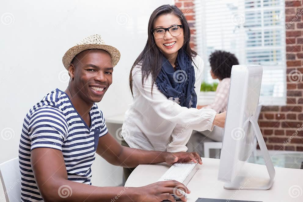 Creative Business People Using Computer Stock Photo - Image of team ...