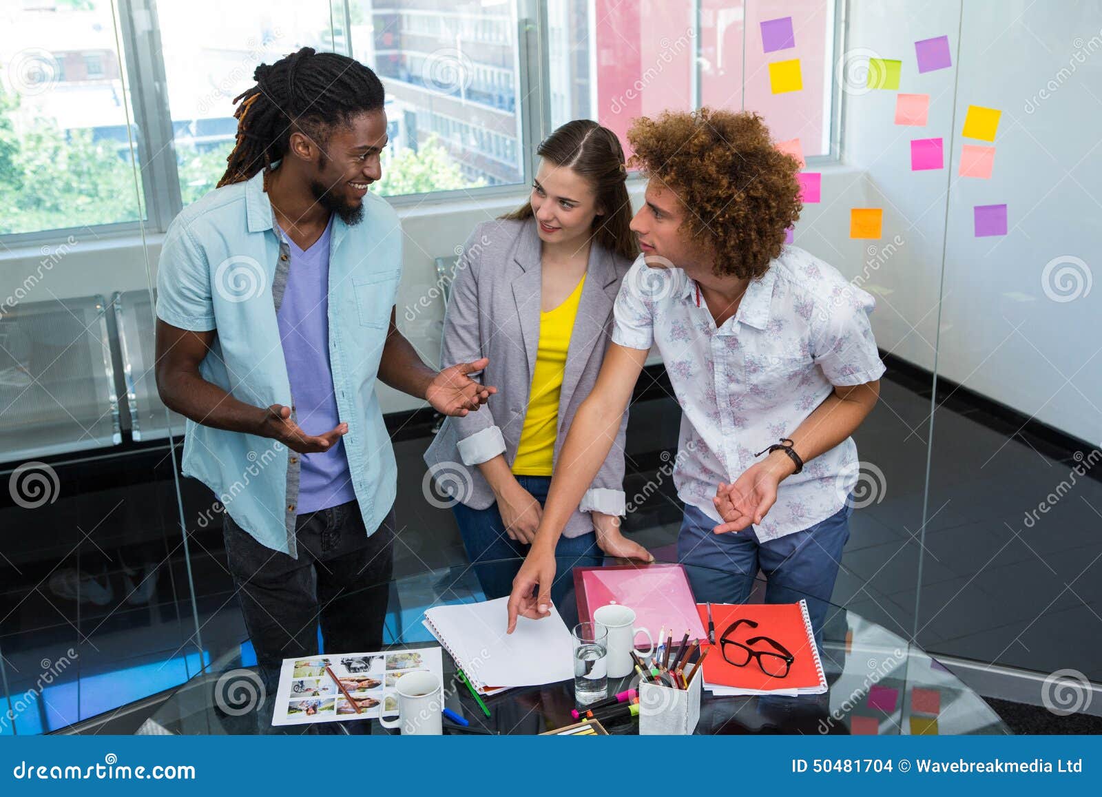 Creative Business People Working at Desk Stock Photo - Image of ...