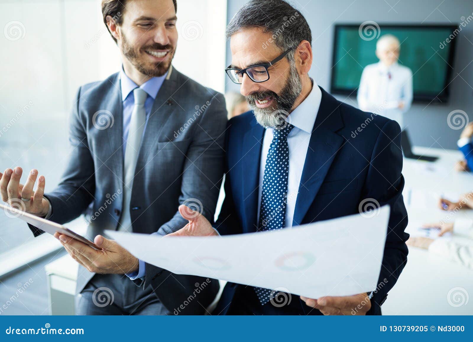 Creative Business People Working on Business Project in Office Stock ...