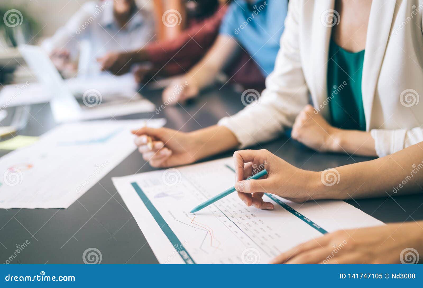 Creative Business People Working on Business Project in Office Stock ...