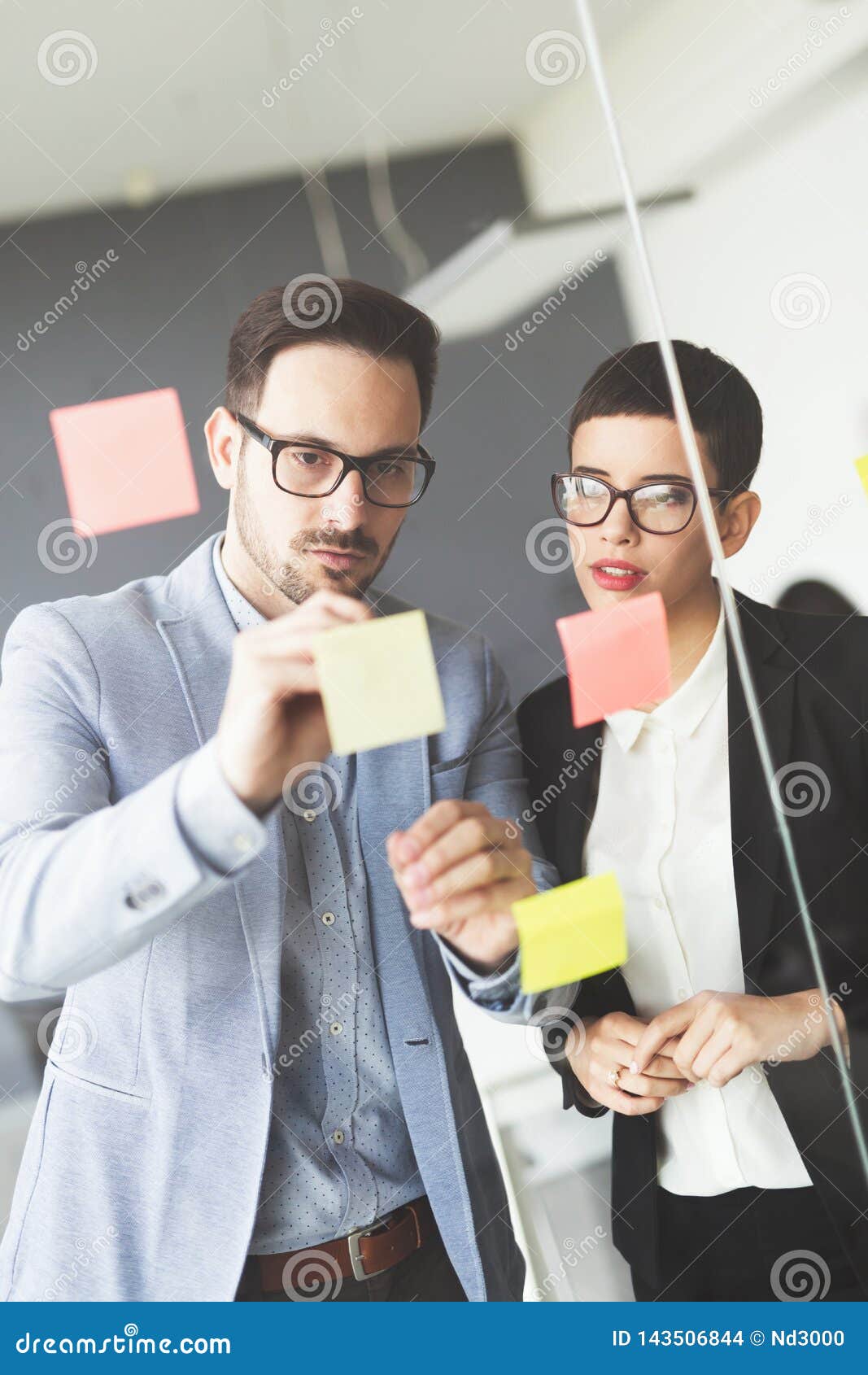 Creative Business People Working on Business Project in Office Stock ...