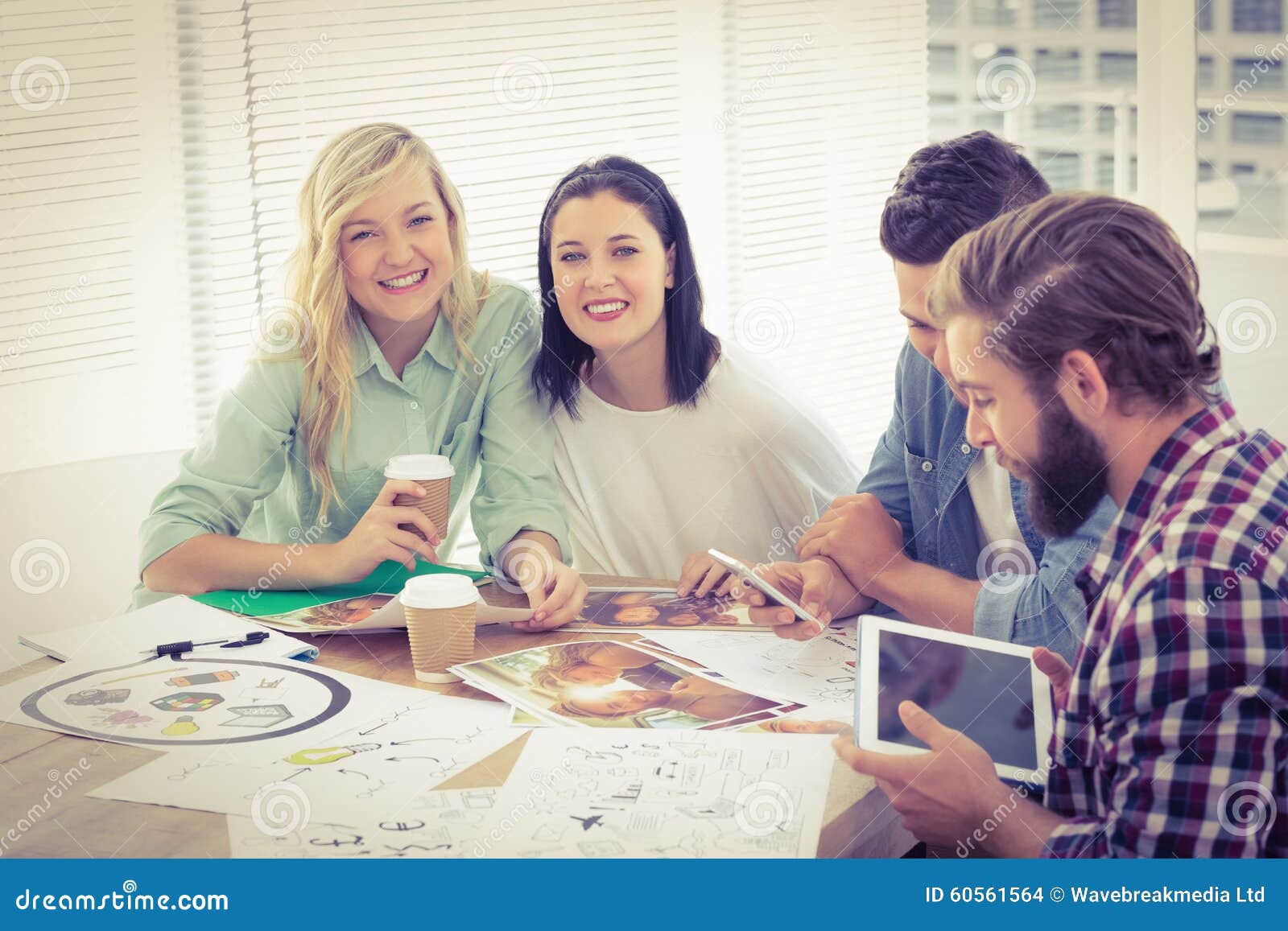 Creative Business Professionals Working in Office Stock Photo - Image ...