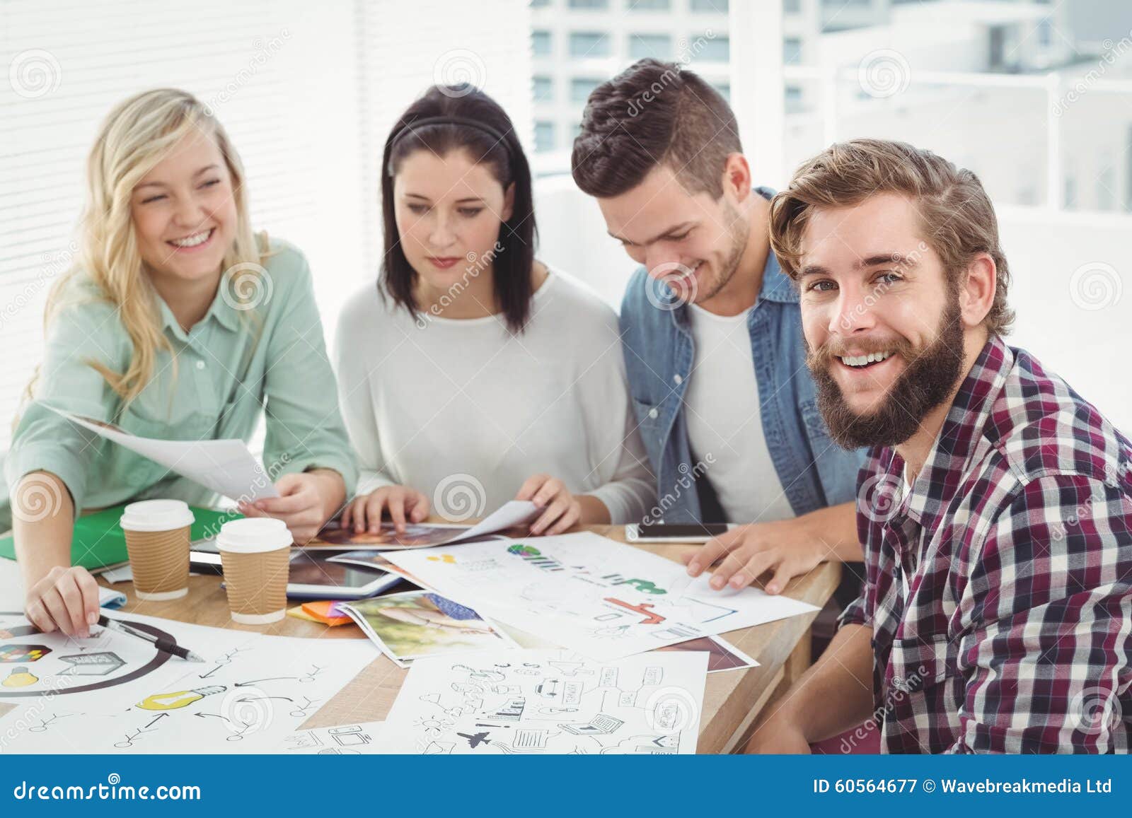 Creative Business Professionals Working Stock Image - Image of four ...