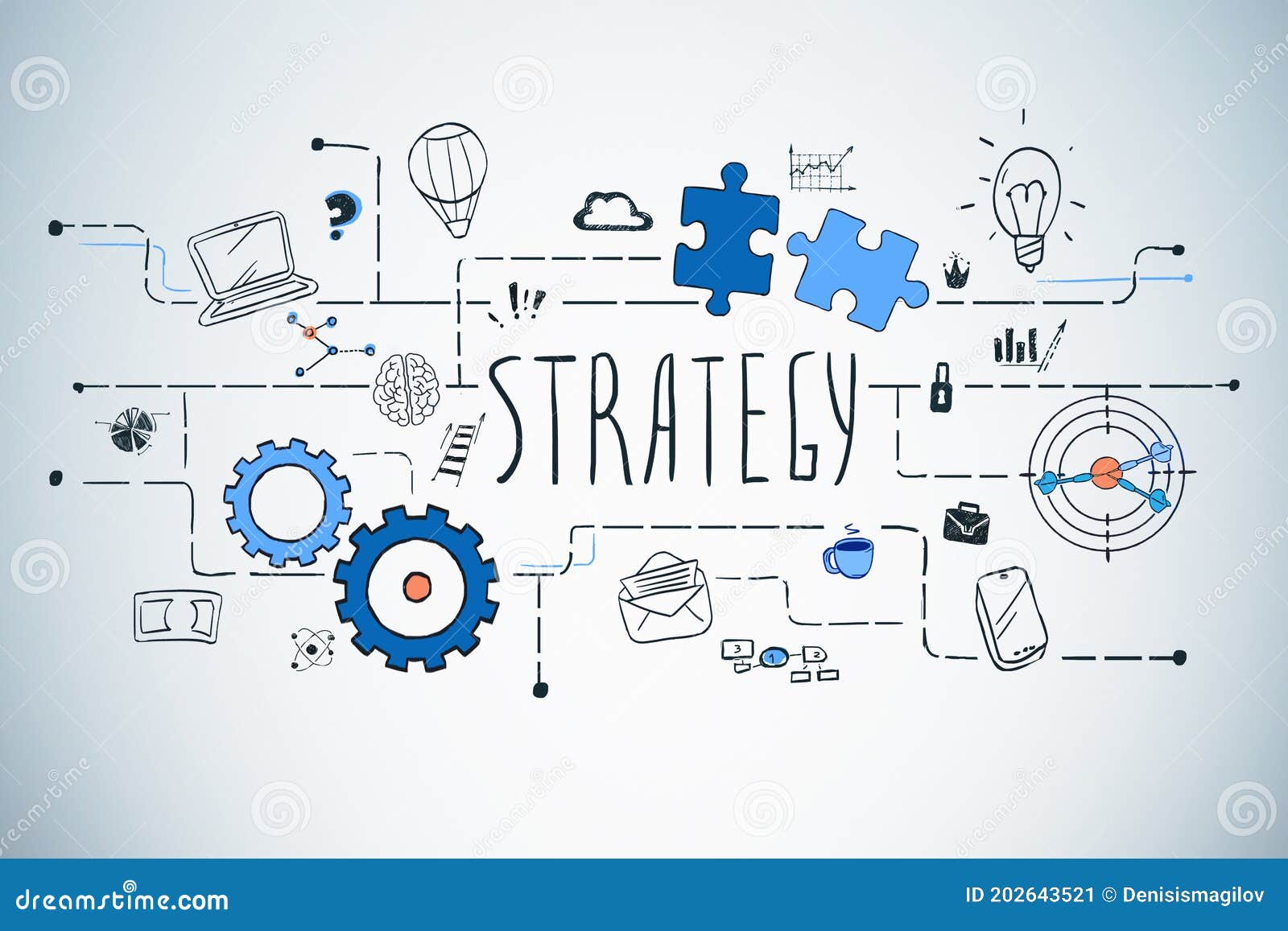 Creative Business Strategy Sketch Drawn on Concrete Wall Stock Image ...