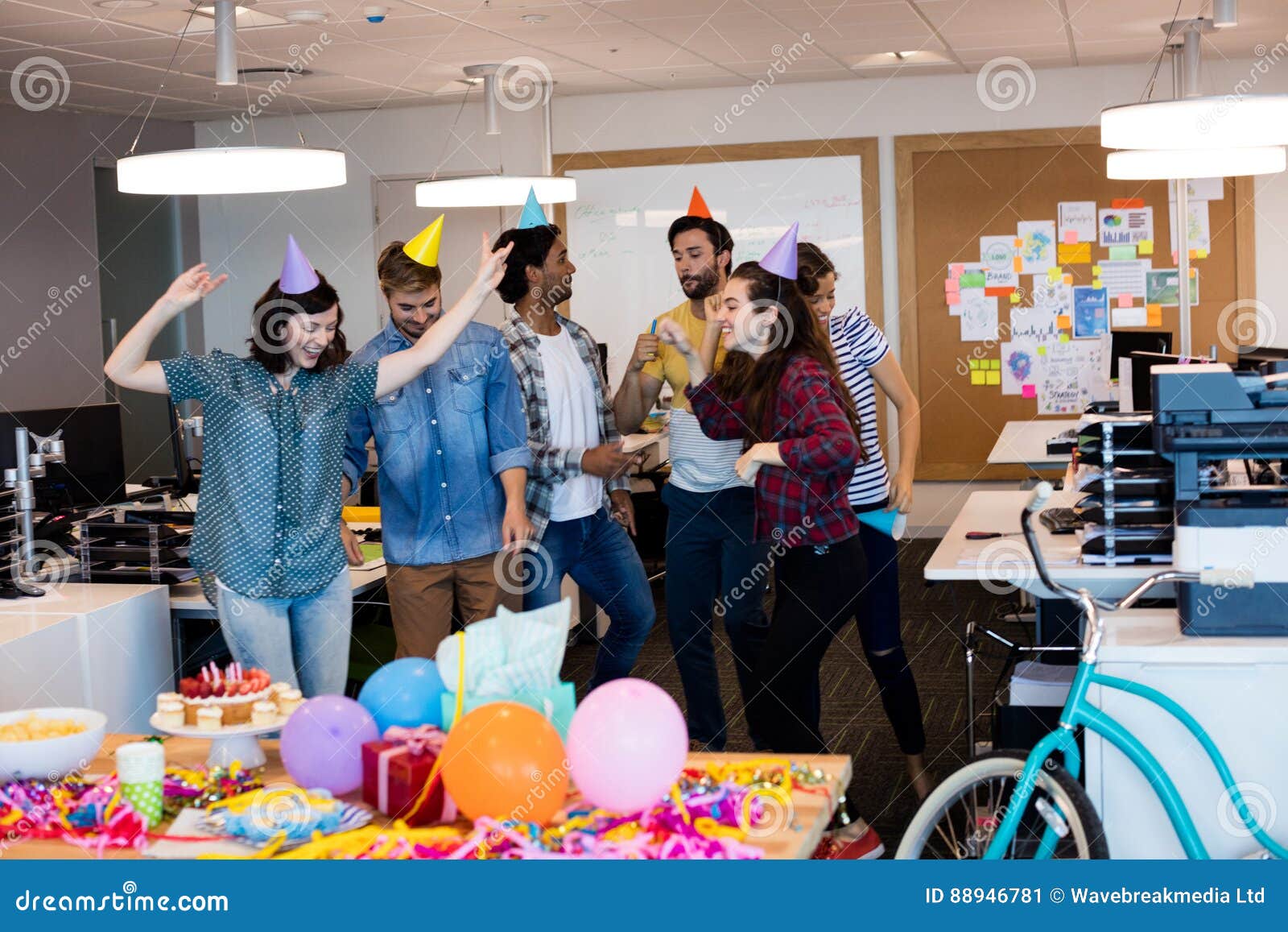 Creative Business Team Dancing Together Stock Image - Image of office ...
