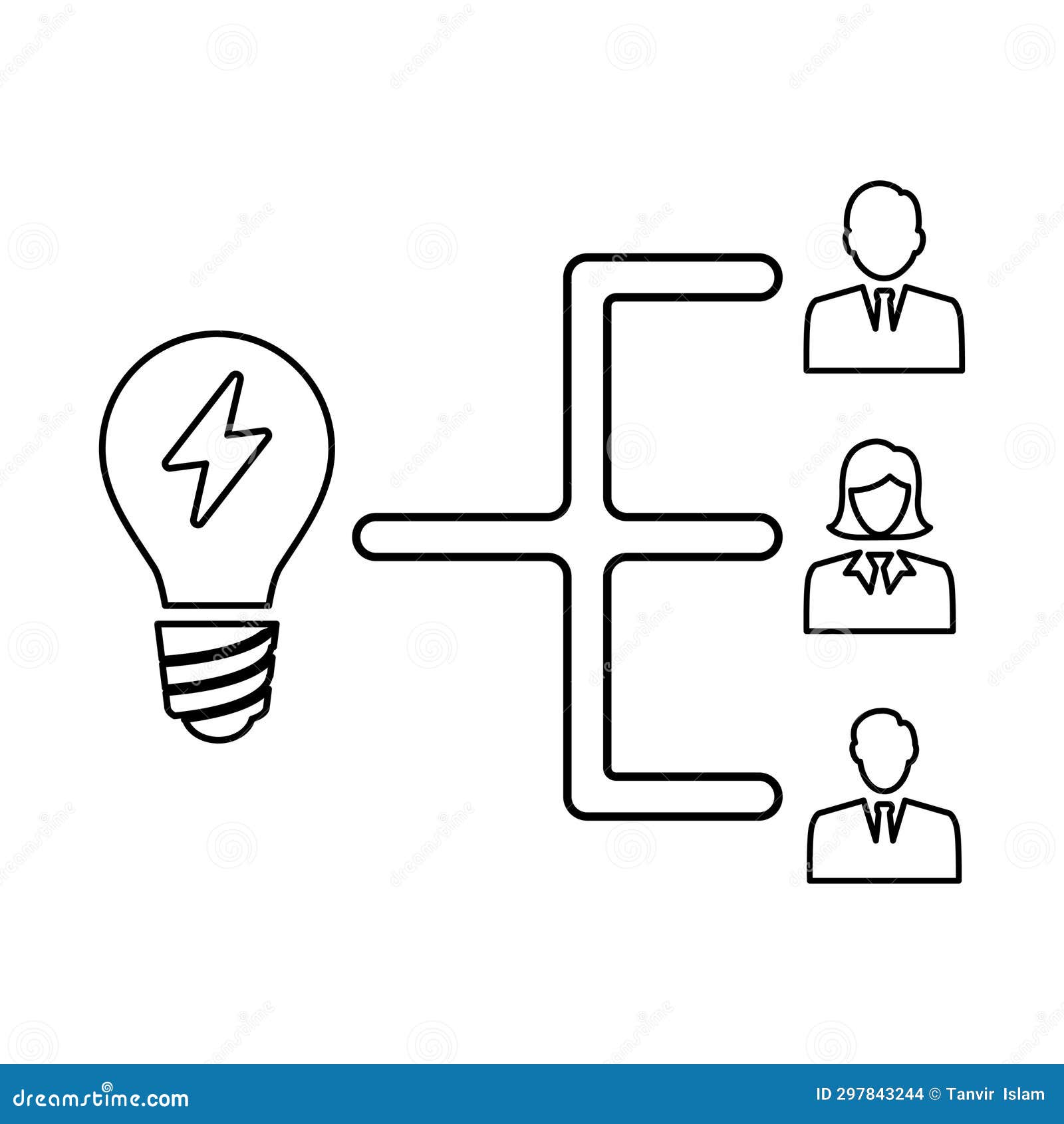 Creative Business Team Icon in Outline Style Stock Illustration ...
