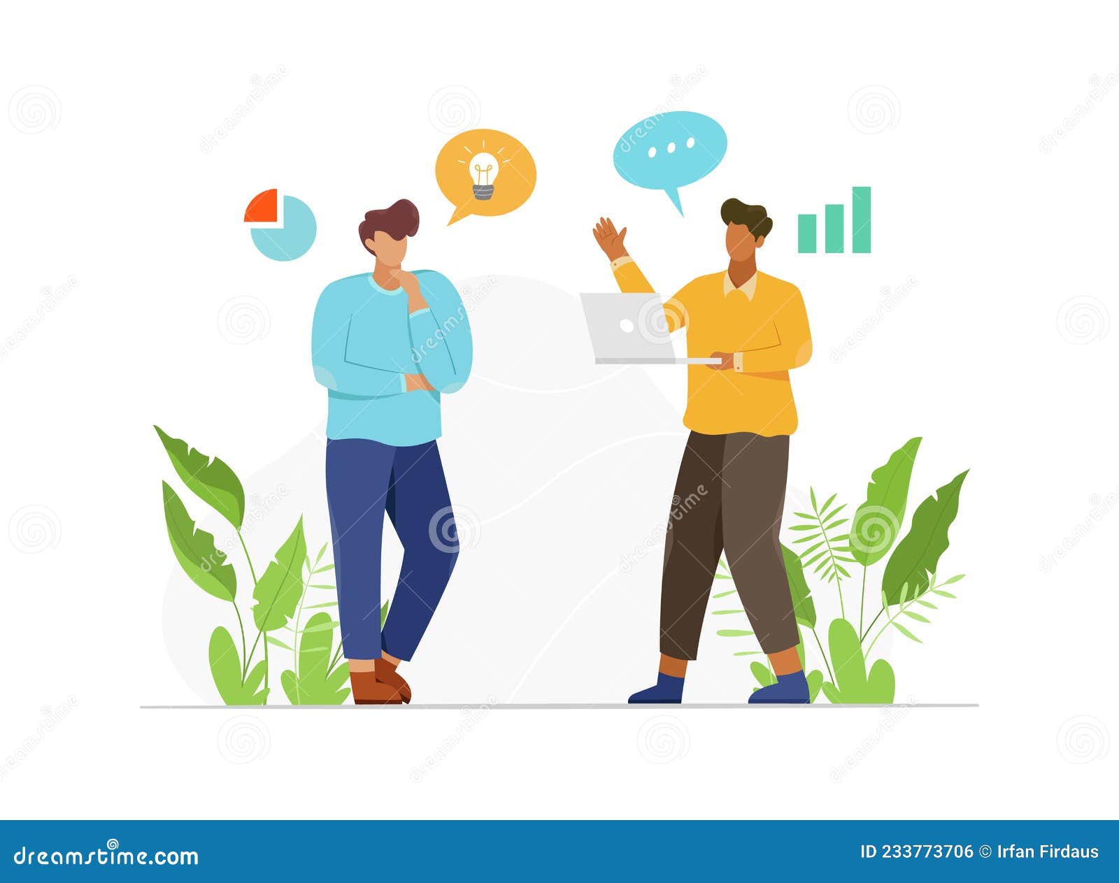 Creative Business Team Illustration Stock Vector - Illustration of male ...