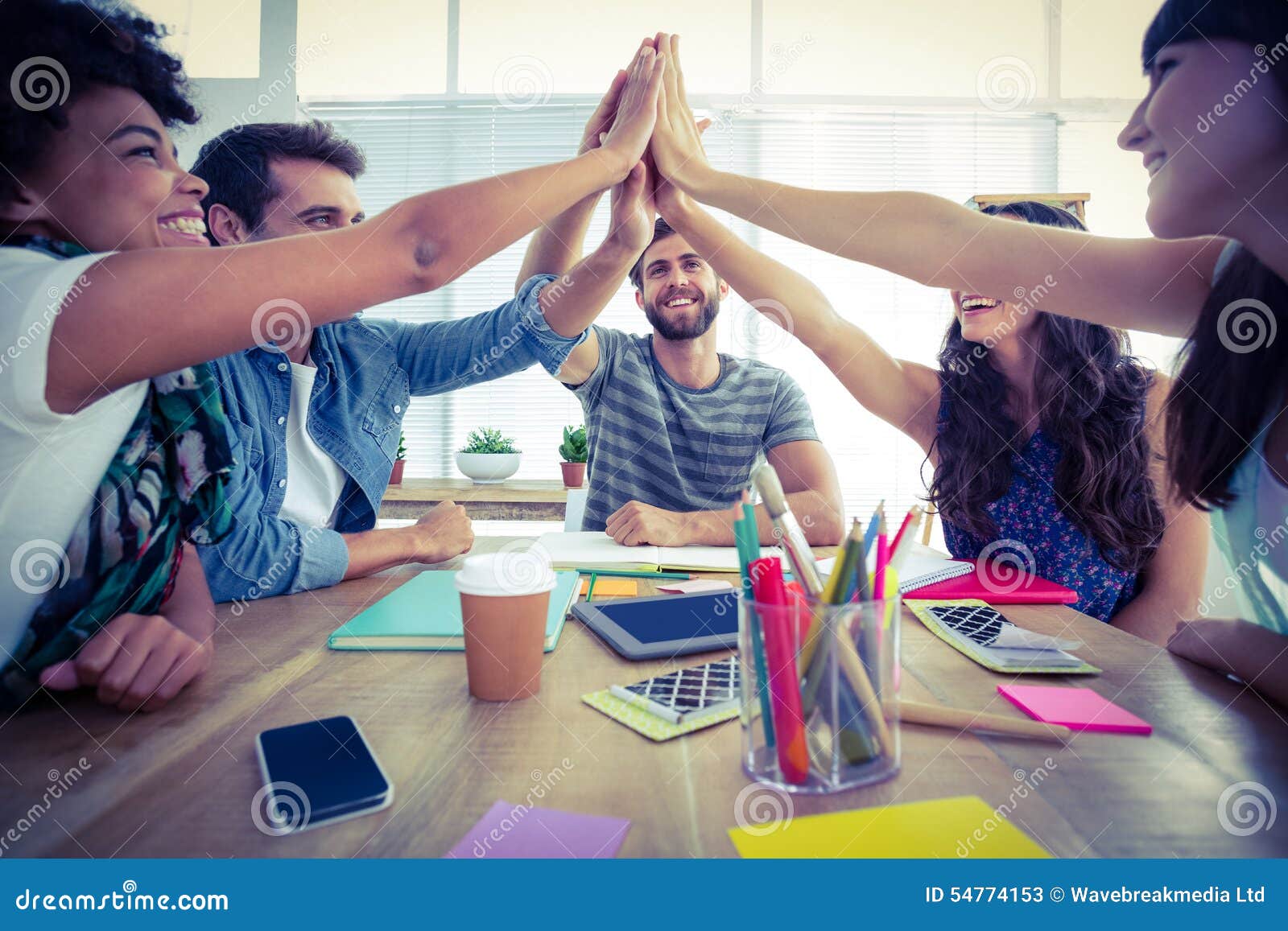 Creative Business Team Putting Hands Together Stock Image - Image of ...