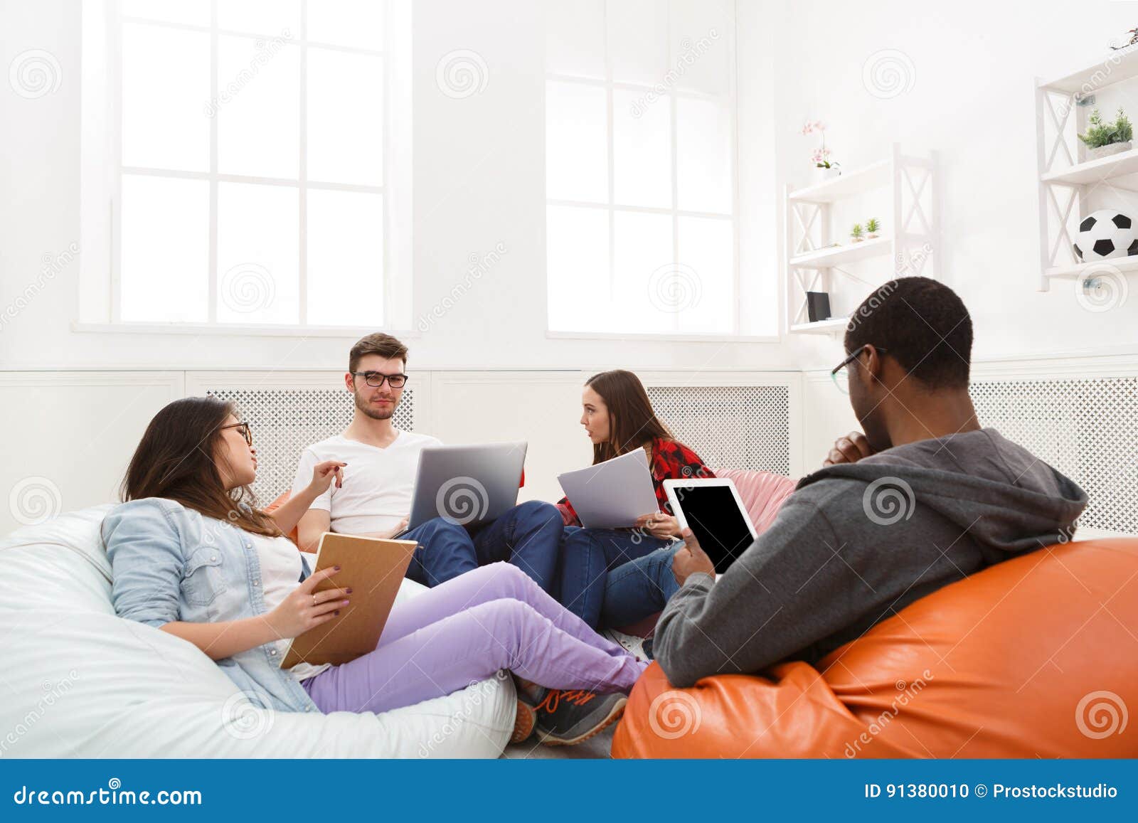 Creative Business Team Sharing Ideas for Start-up Stock Photo - Image ...