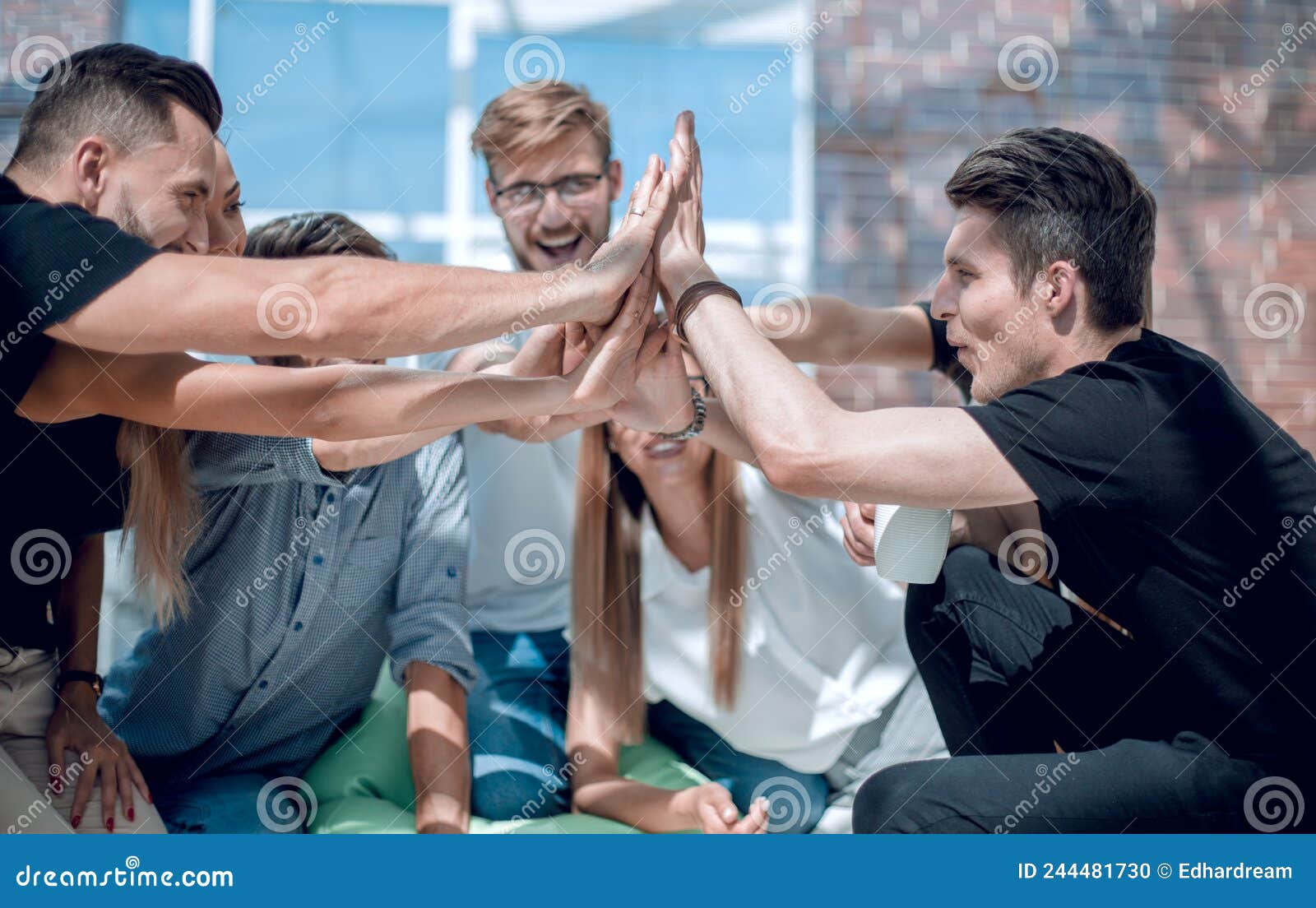Creative Business Team Showing Their Unity Stock Photo - Image of ...