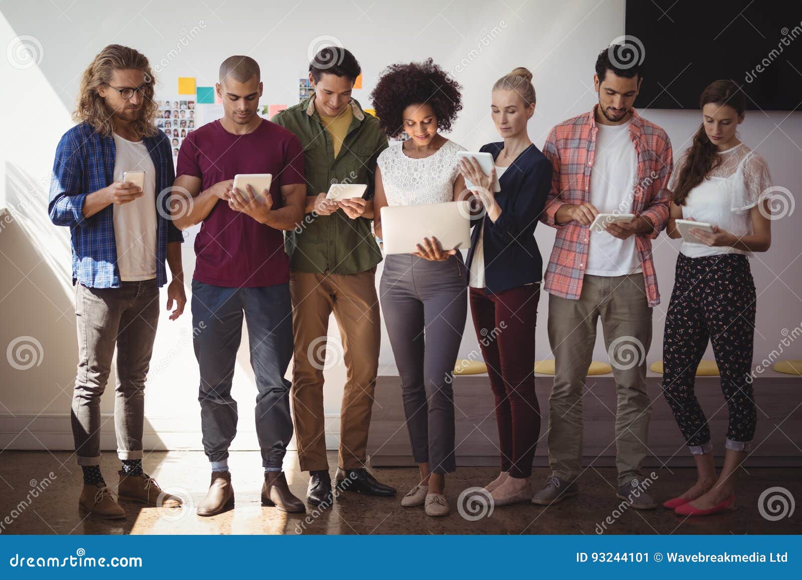 Creative Business Team Using Technologies at Office Stock Image - Image ...